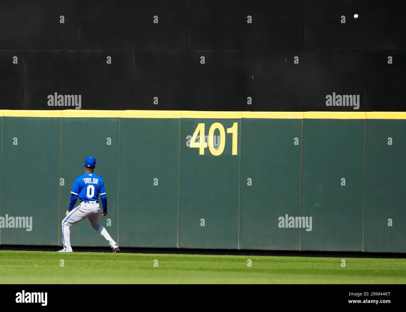 Kansas City Royals center fielder Samad Taylor watches a two-run home ...