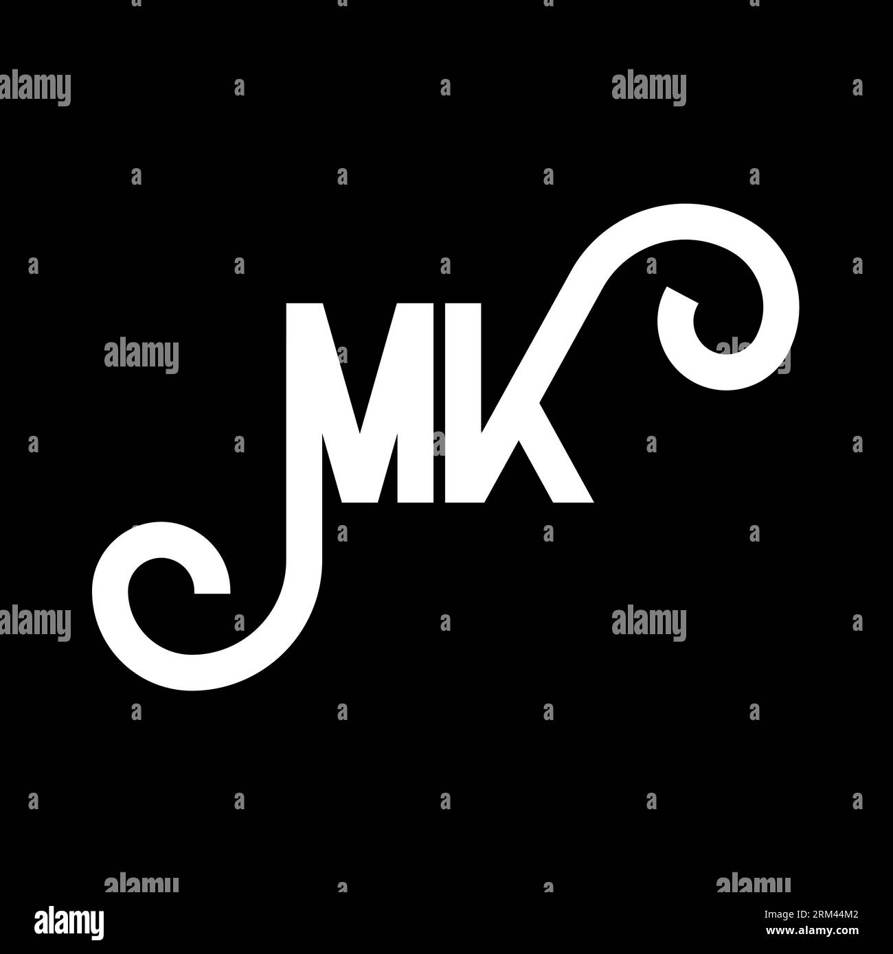 MK Letter Logo Design. Initial letters MK logo icon. Abstract letter MK ...