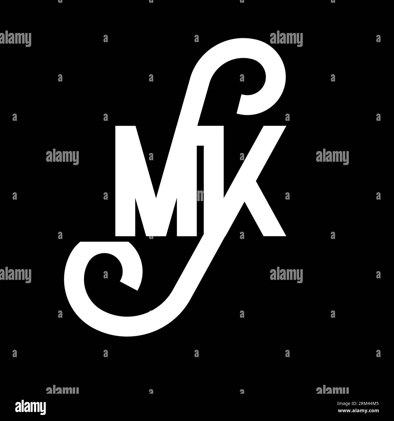 MK Letter Logo Design. Initial letters MK logo icon. Abstract letter MK ...