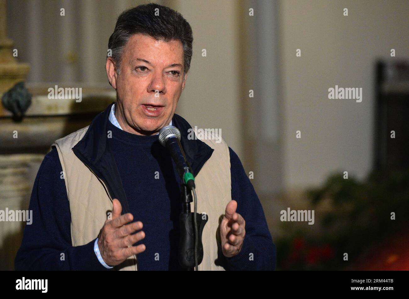 (130820) -- BOGOTA, (Xinhua) -- Photo provided by Colombia s Presidency ...