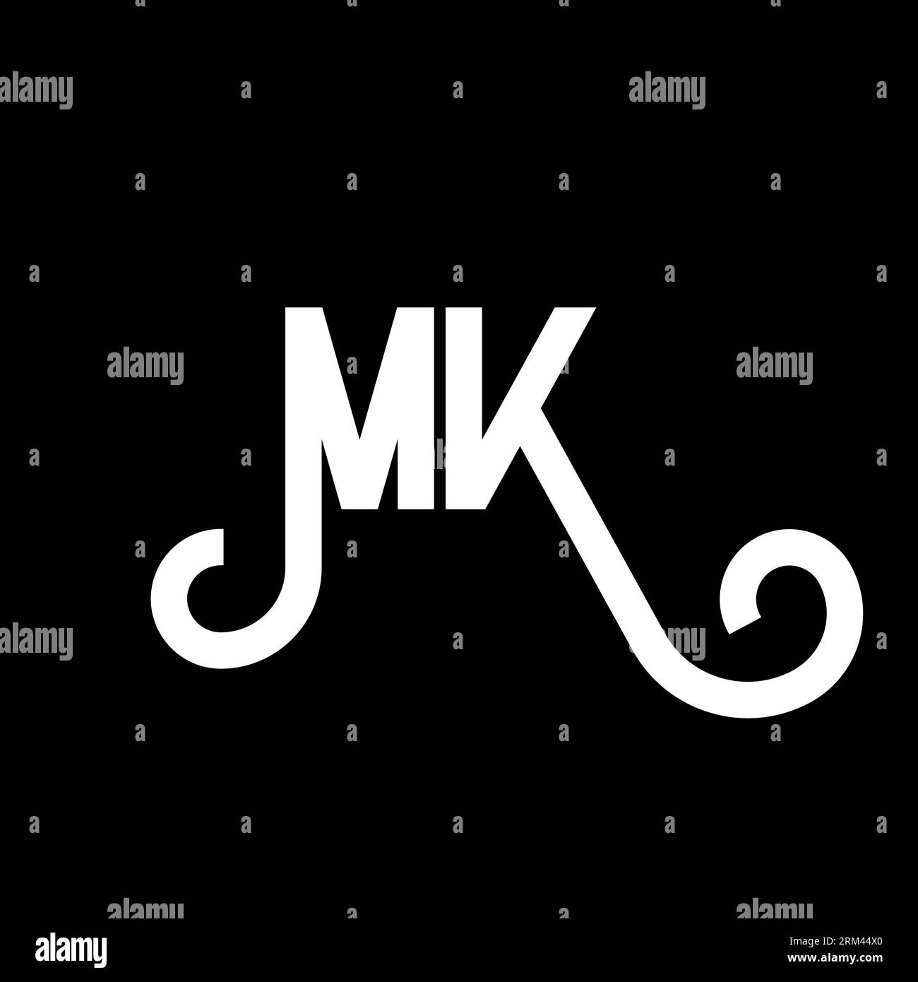 MK Letter Logo Design. Initial letters MK logo icon. Abstract letter MK ...