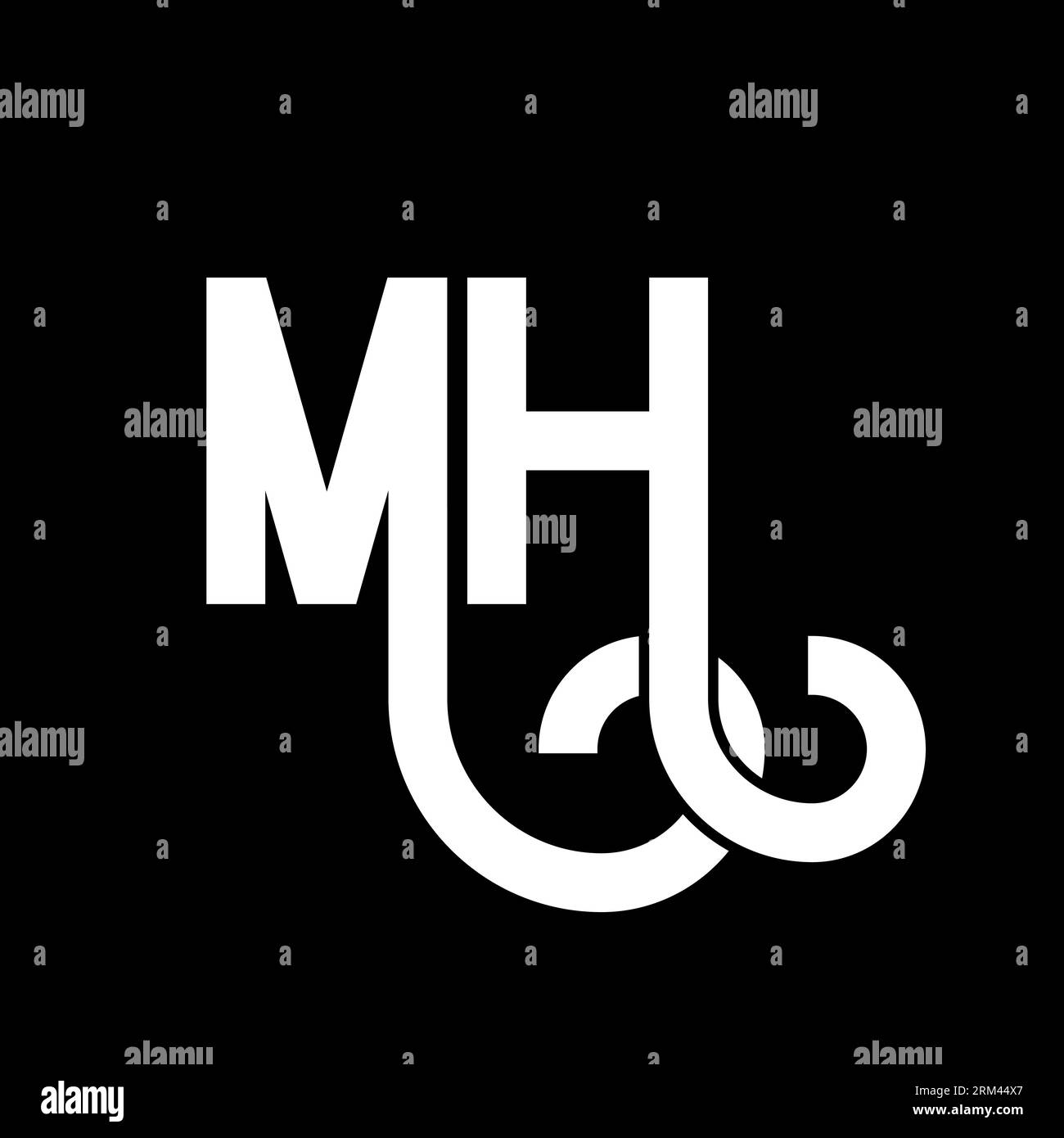 MH Letter Logo Design. Initial letters MH logo icon. Abstract letter MH ...