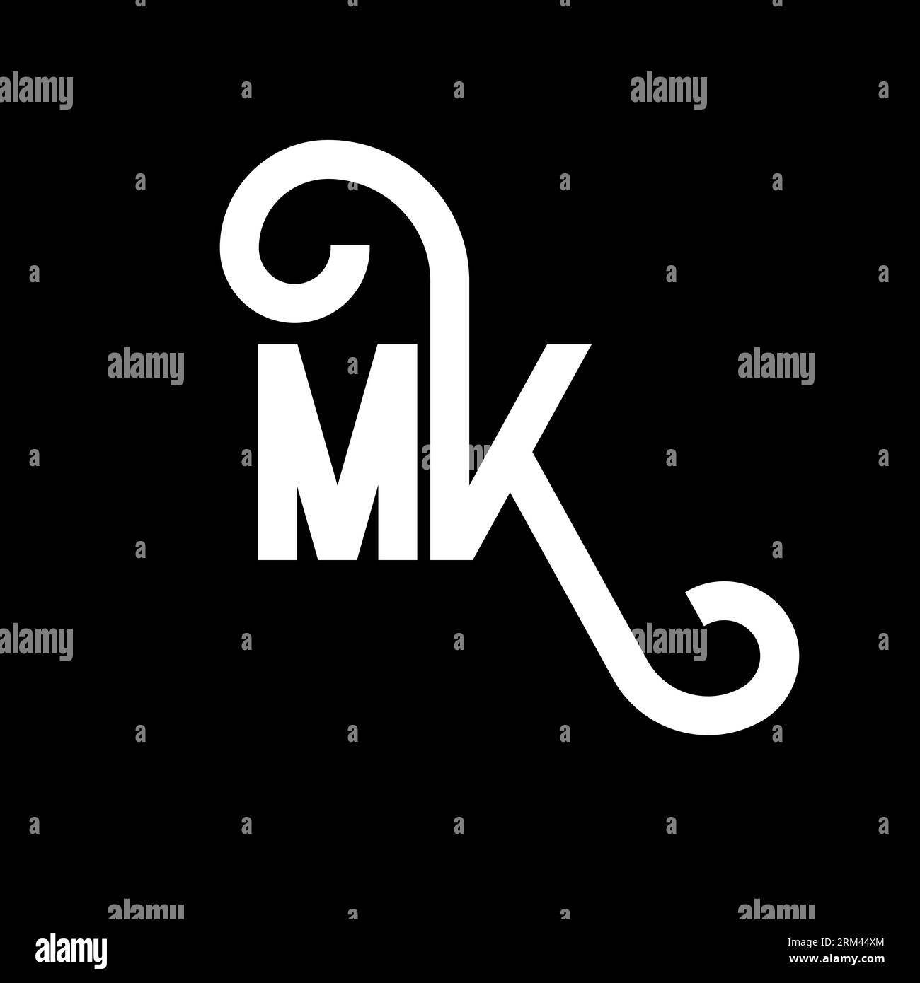 MK Letter Logo Design. Initial letters MK logo icon. Abstract letter MK ...