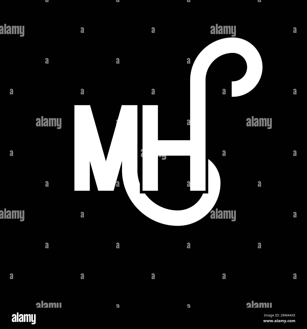 MH Letter Logo Design. Initial letters MH logo icon. Abstract letter MH ...