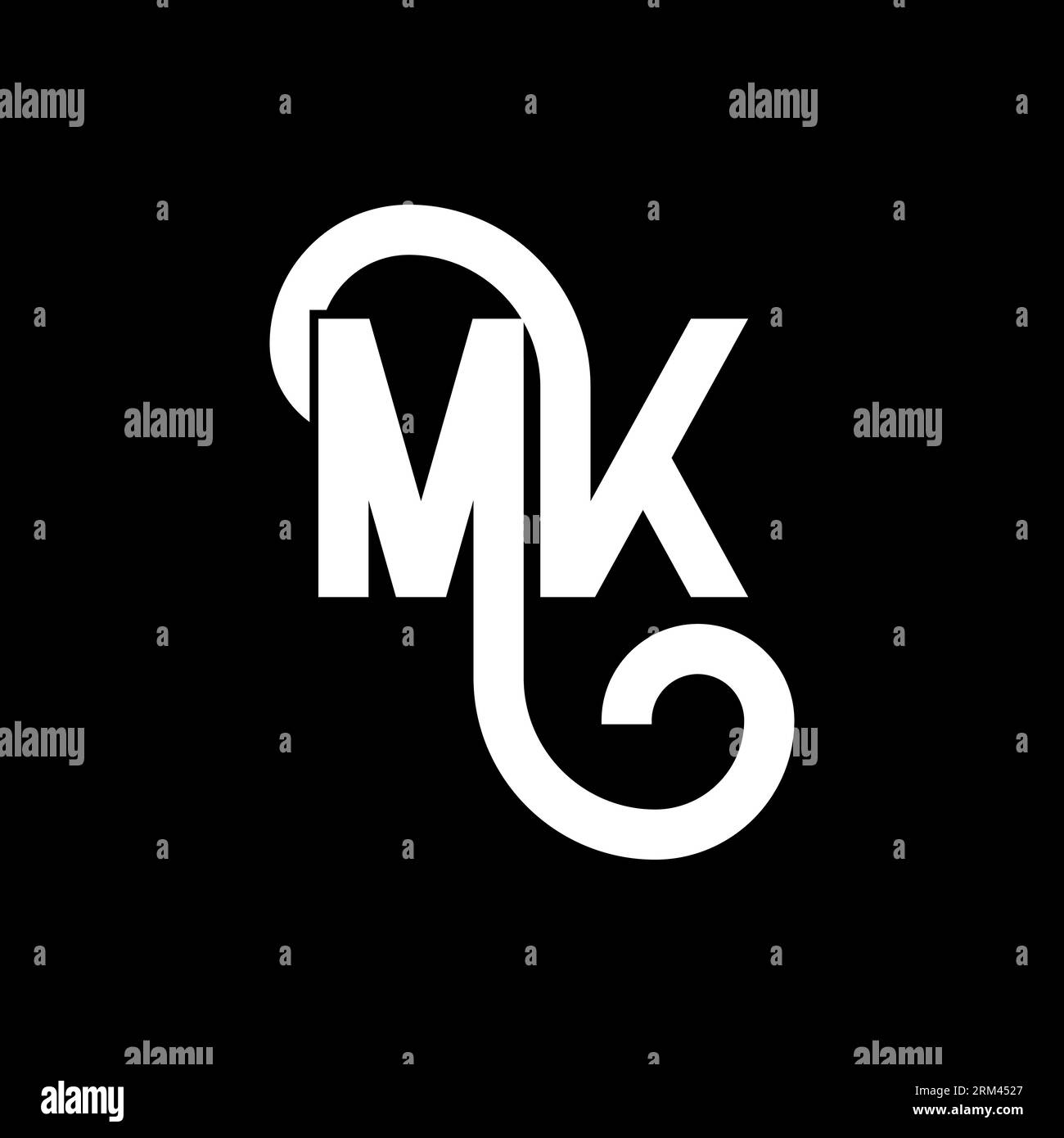 MK Letter Logo Design. Initial letters MK logo icon. Abstract letter MK ...
