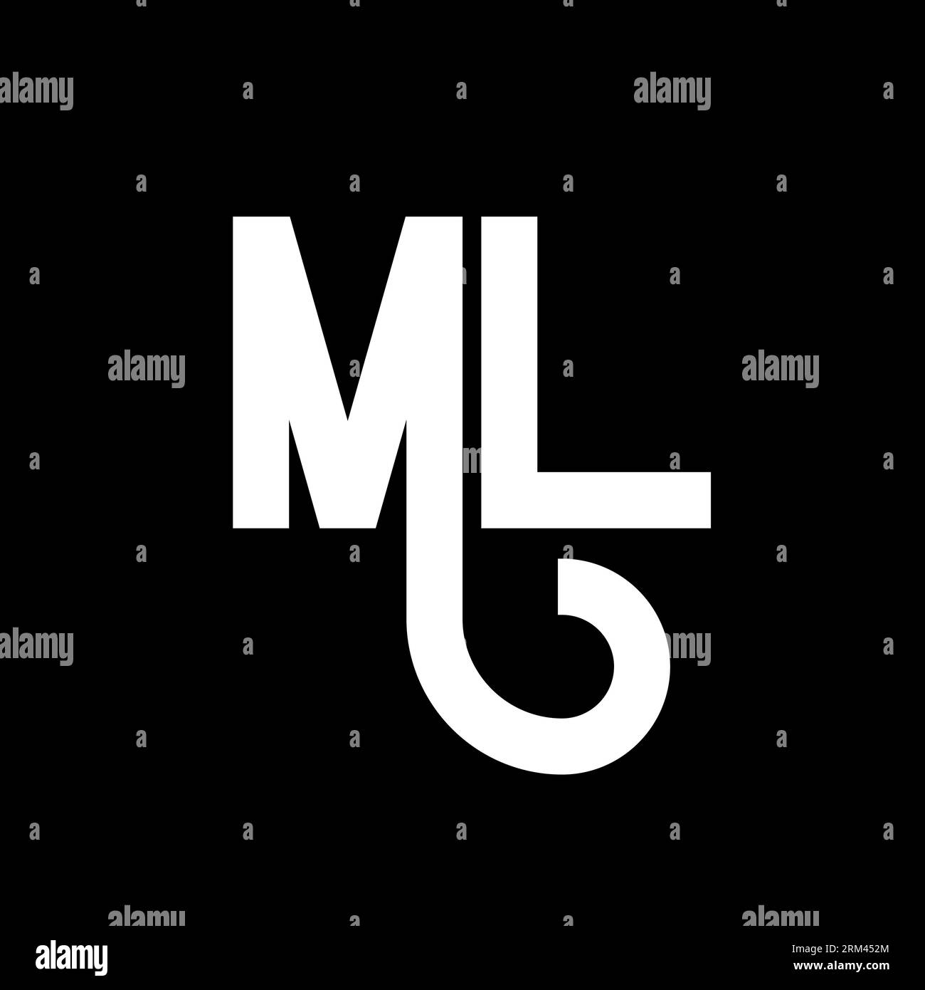 ML Letter Logo Design. Initial letters ML logo icon. Abstract letter ML ...