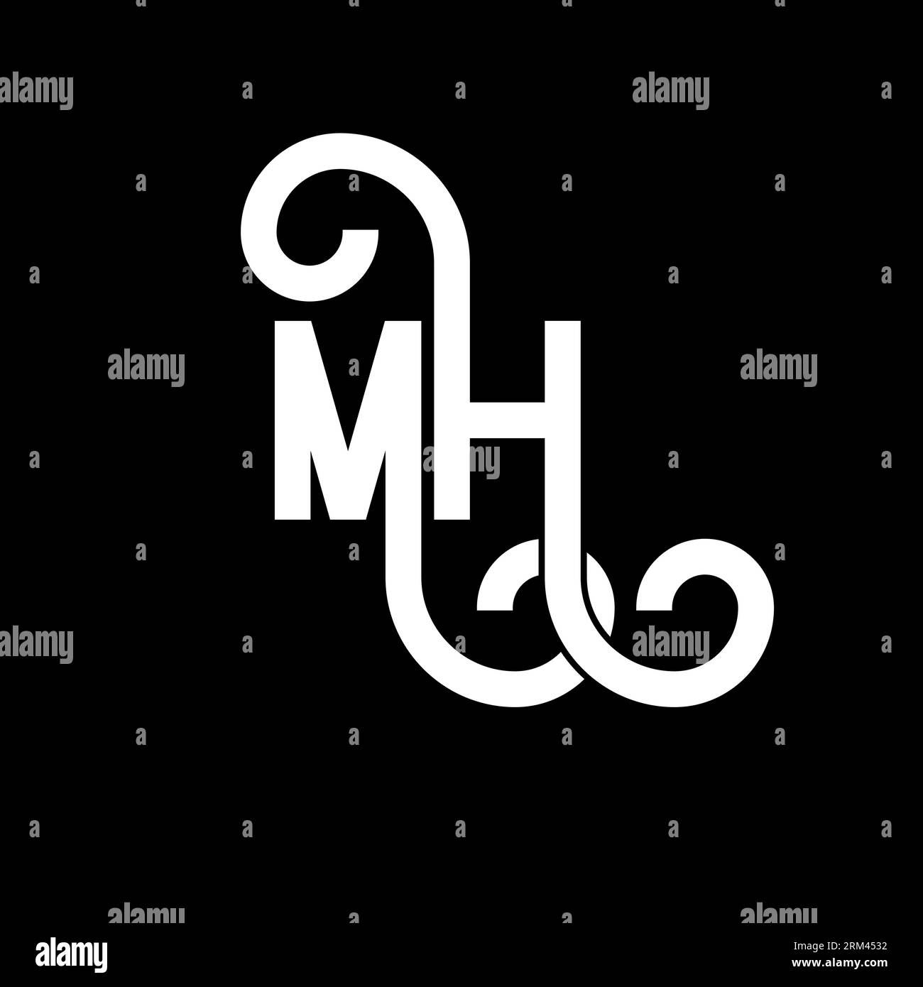 MH Letter Logo Design. Initial letters MH logo icon. Abstract letter MH ...