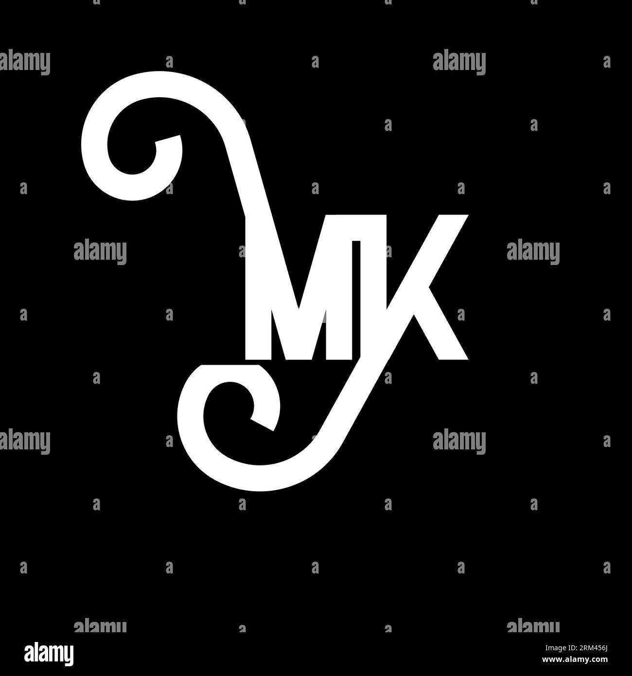 MK Letter Logo Design. Initial letters MK logo icon. Abstract letter MK ...