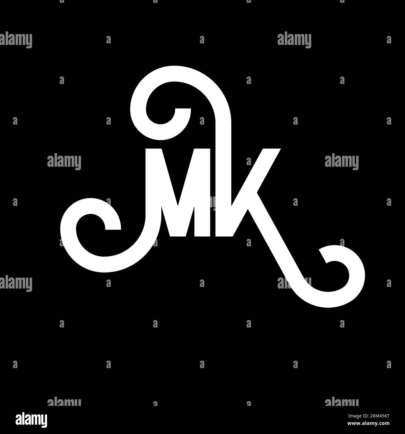 MK Letter Logo Design. Initial letters MK logo icon. Abstract letter MK ...