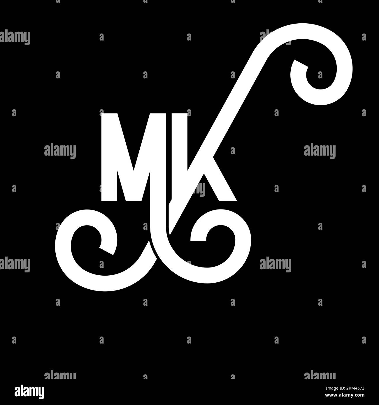 MK Letter Logo Design. Initial letters MK logo icon. Abstract letter MK ...