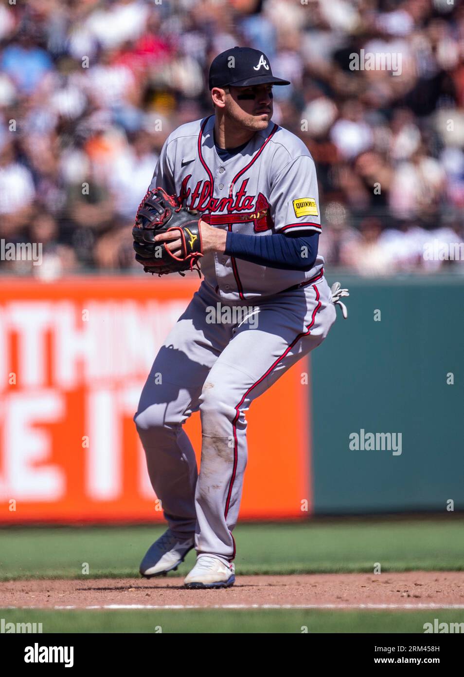 August 26 2023 San Francisco CA, U.S.A. Atlanta third baseman Austin ...