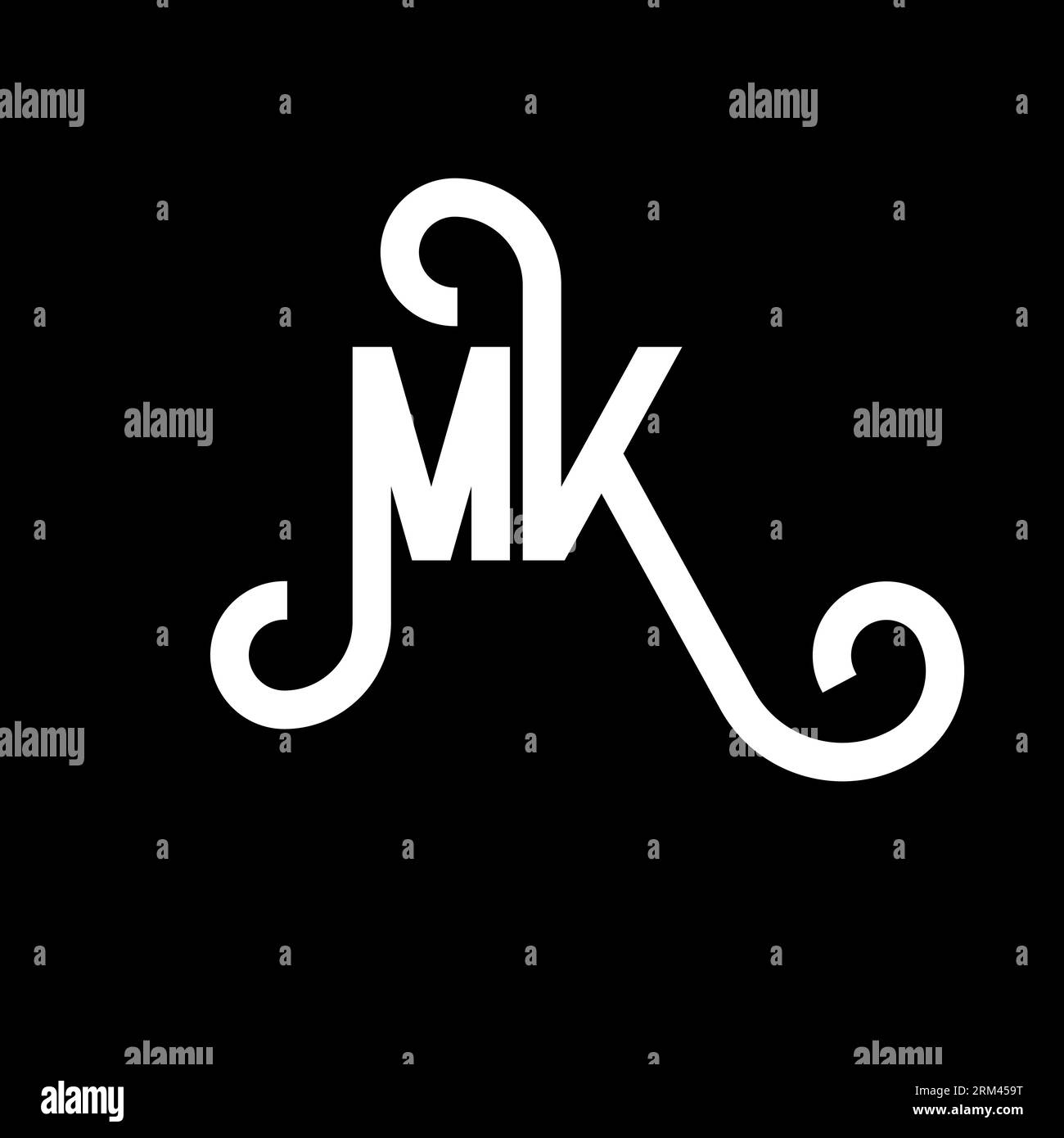 MK Letter Logo Design. Initial letters MK logo icon. Abstract letter MK ...