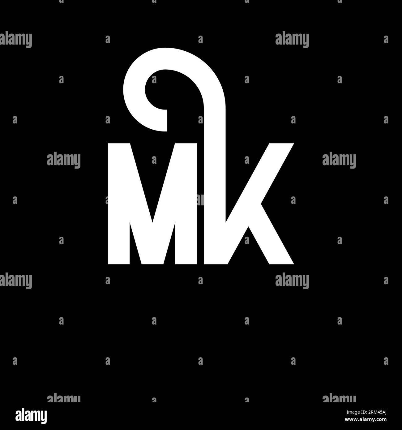 MK Letter Logo Design. Initial letters MK logo icon. Abstract letter MK ...