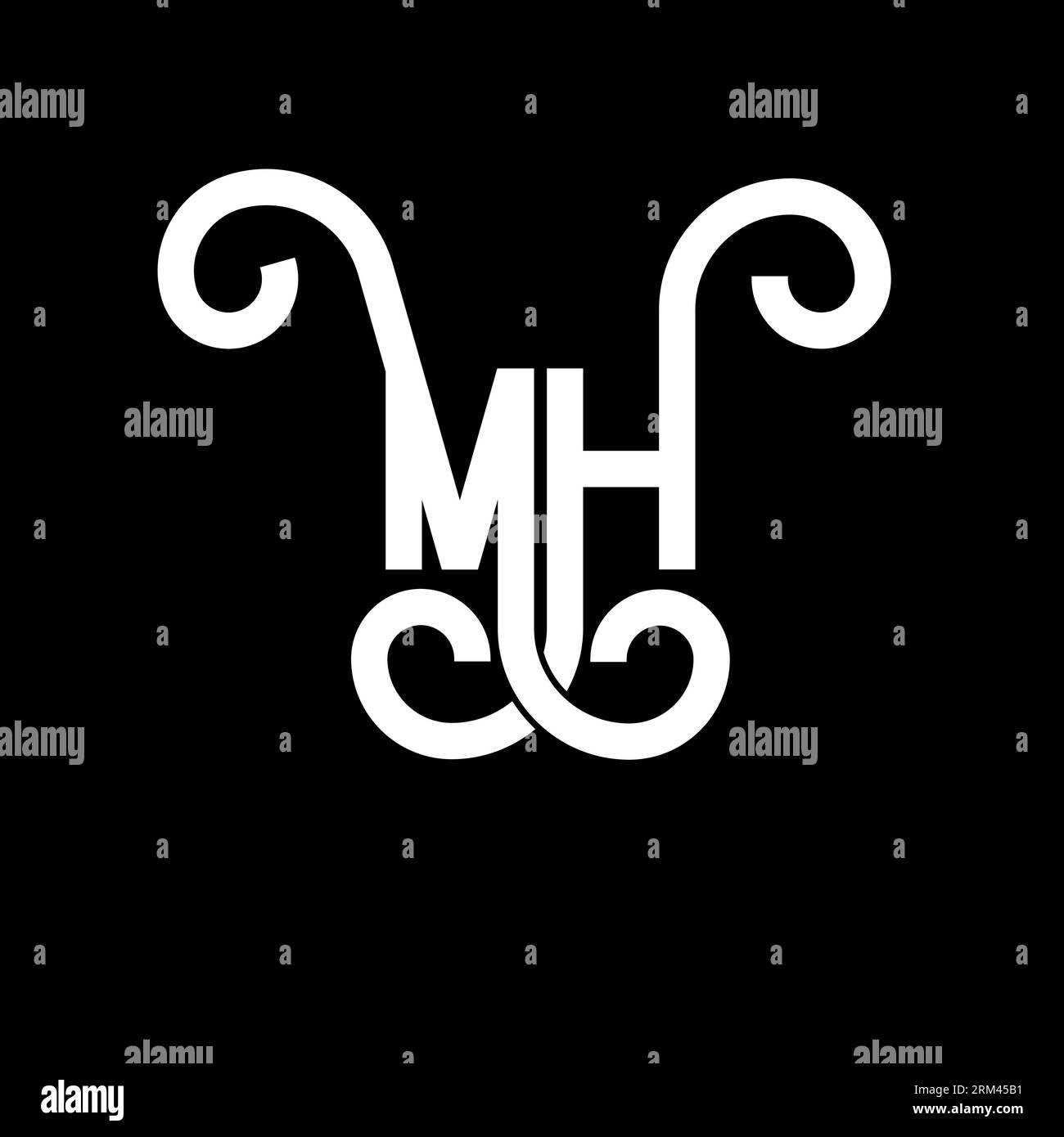 MH Letter Logo Design. Initial letters MH logo icon. Abstract letter MH ...