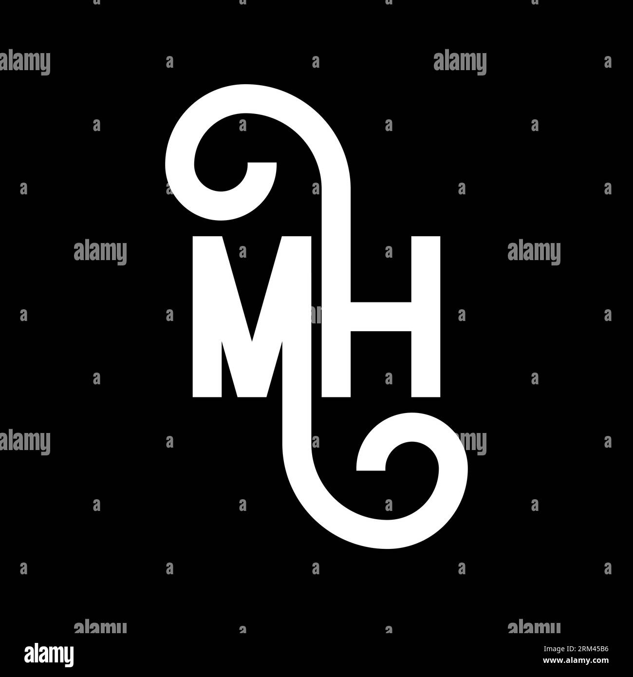 MH Letter Logo Design. Initial letters MH logo icon. Abstract letter MH ...