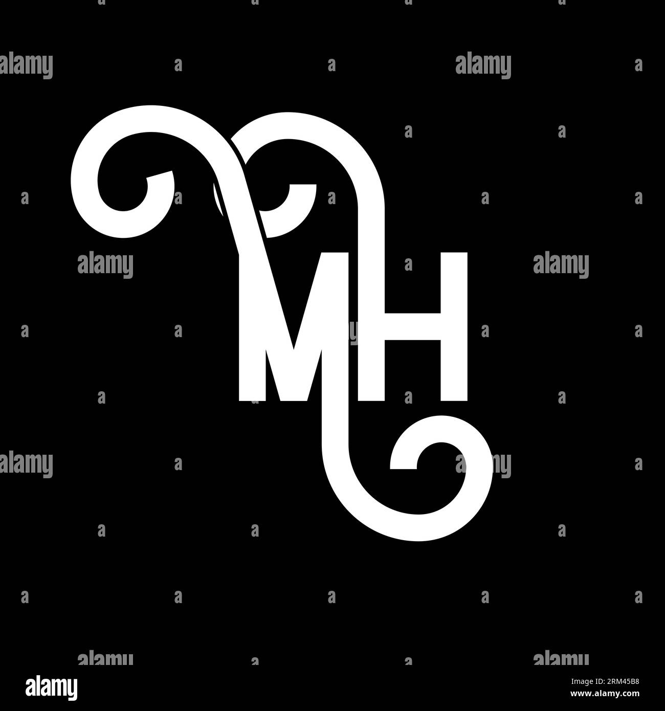 MH Letter Logo Design. Initial letters MH logo icon. Abstract letter MH ...