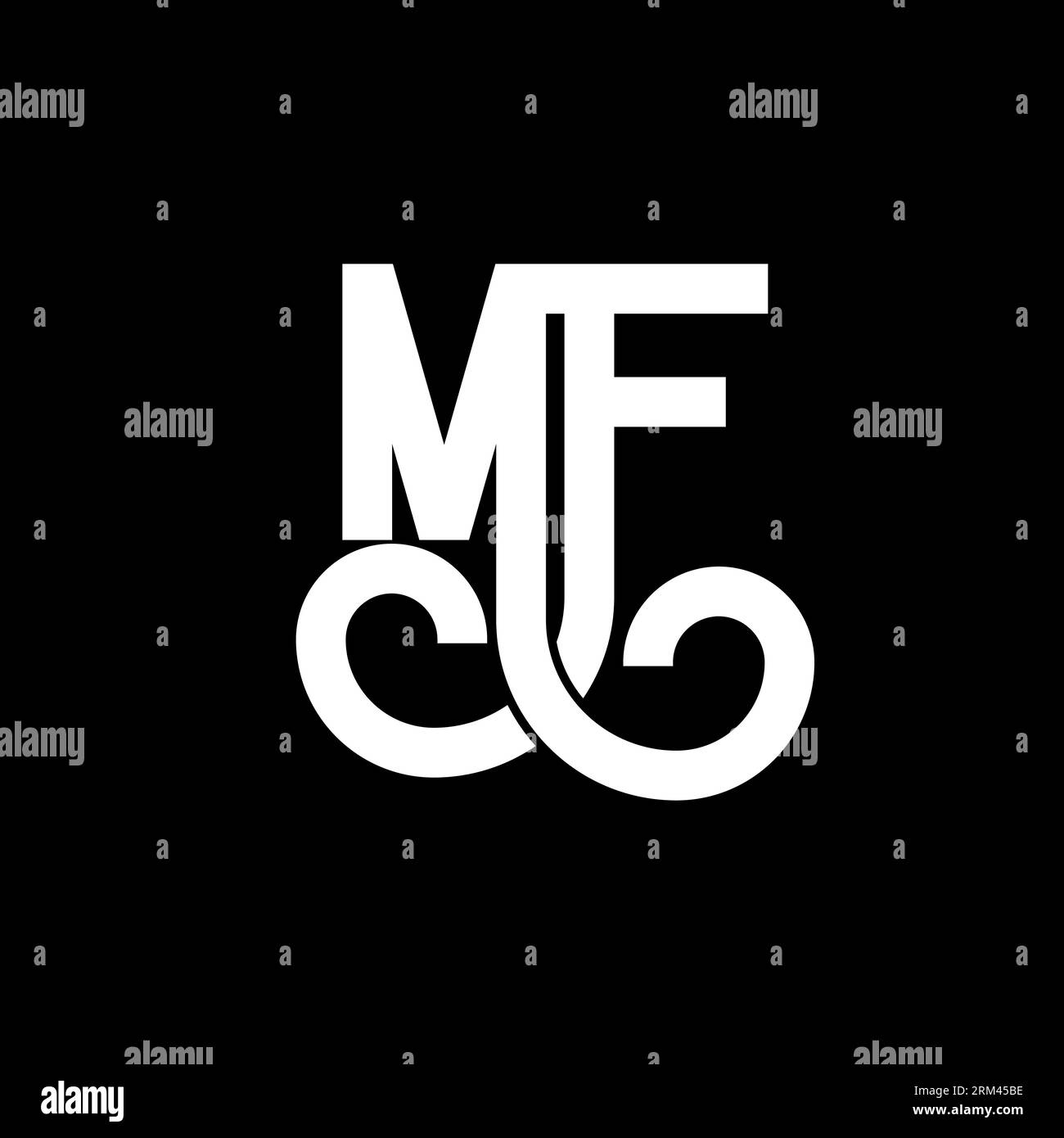 MF Letter Logo Design. Initial letters MF logo icon. Abstract letter MF ...