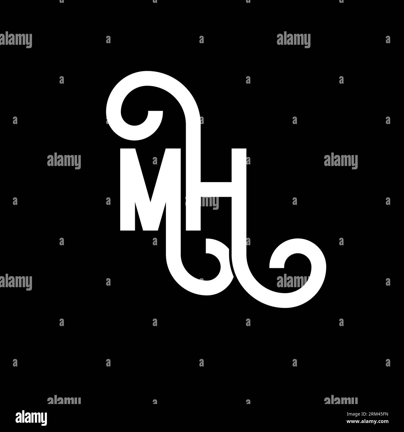 MH Letter Logo Design. Initial letters MH logo icon. Abstract letter MH ...