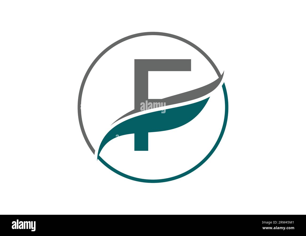 Initial F alphabet with swoosh or ocean wave logo design Vector ...