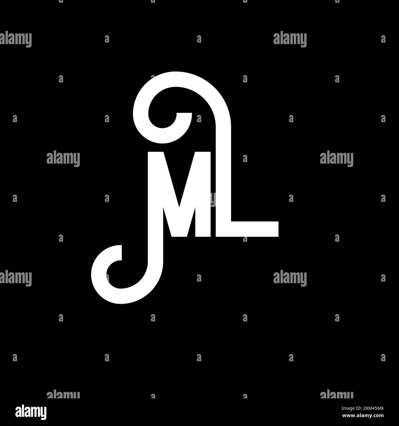 ML Letter Logo Design. Initial letters ML logo icon. Abstract letter ML ...