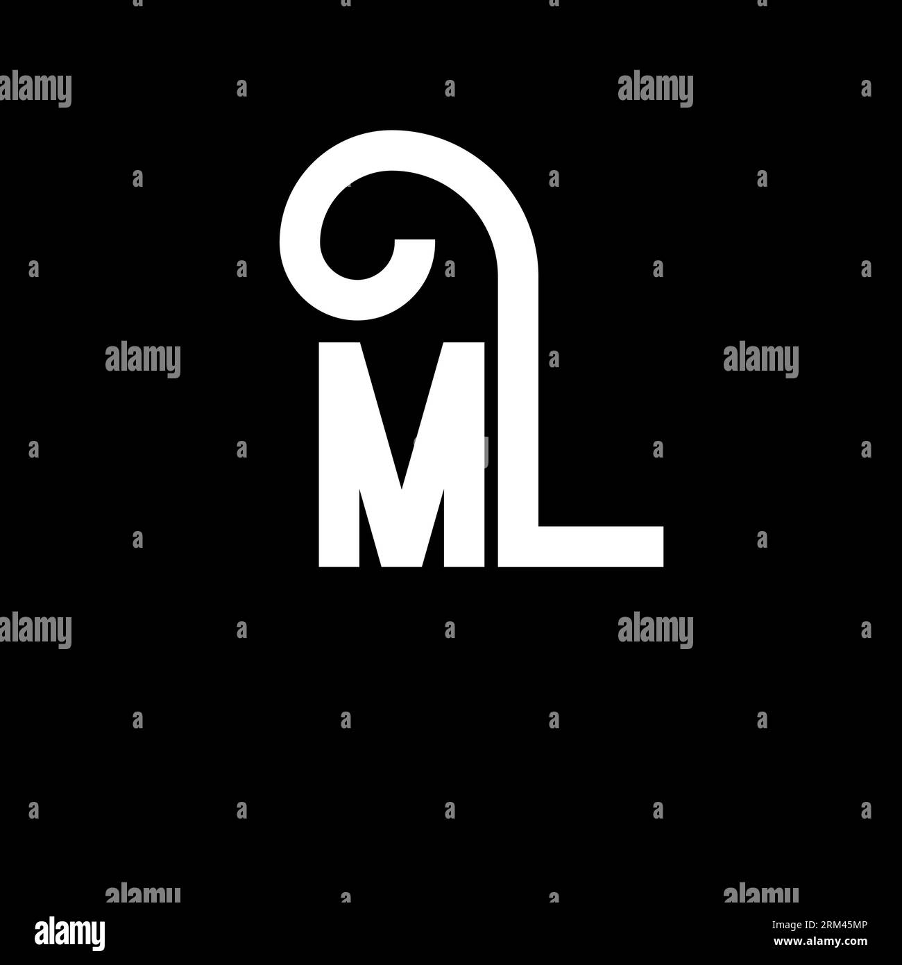 ML Letter Logo Design. Initial letters ML logo icon. Abstract letter ML ...