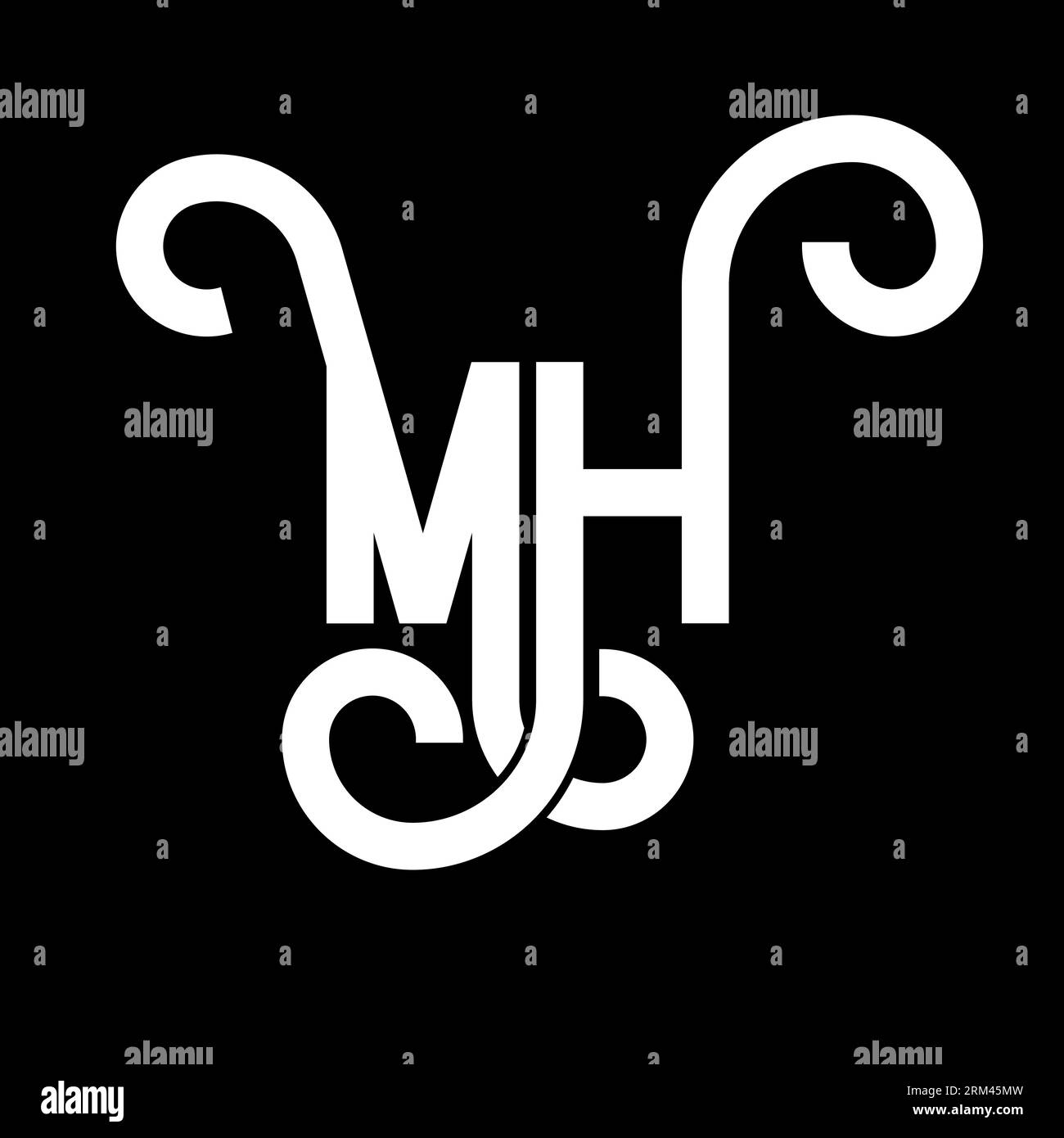 MH Letter Logo Design. Initial letters MH logo icon. Abstract letter MH ...