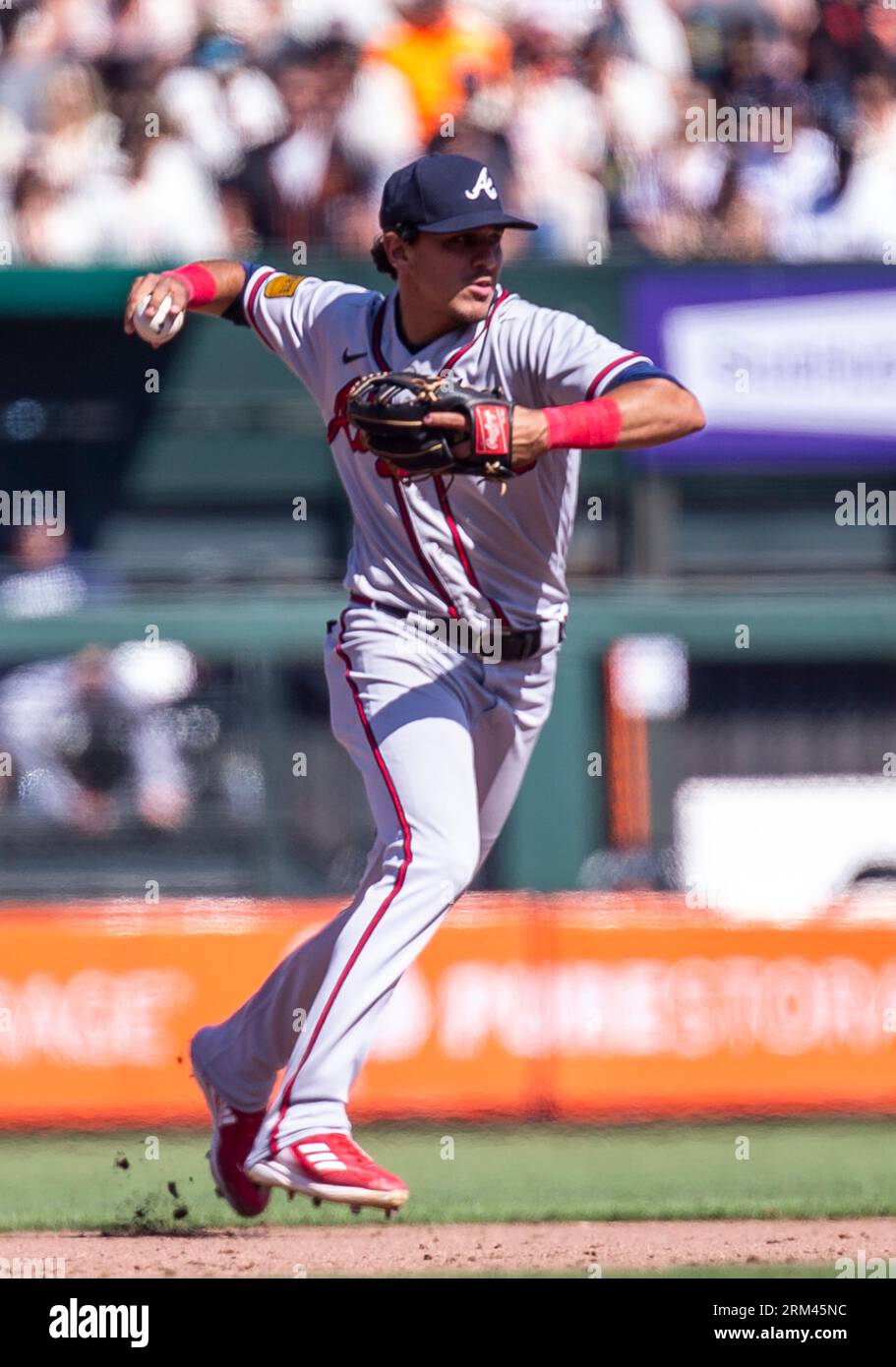 August 26 2023 San Francisco CA, U.S.A. Atlanta second baseman Nicky ...