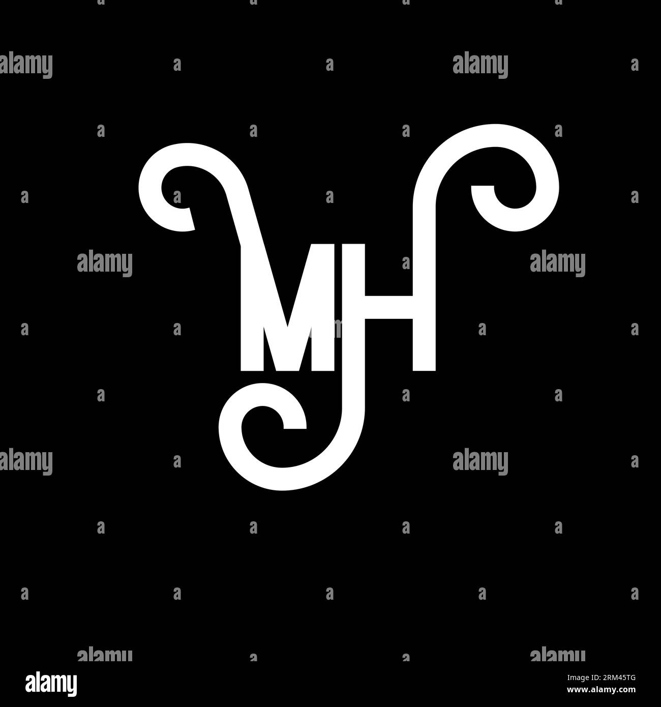 MH Letter Logo Design. Initial letters MH logo icon. Abstract letter MH ...