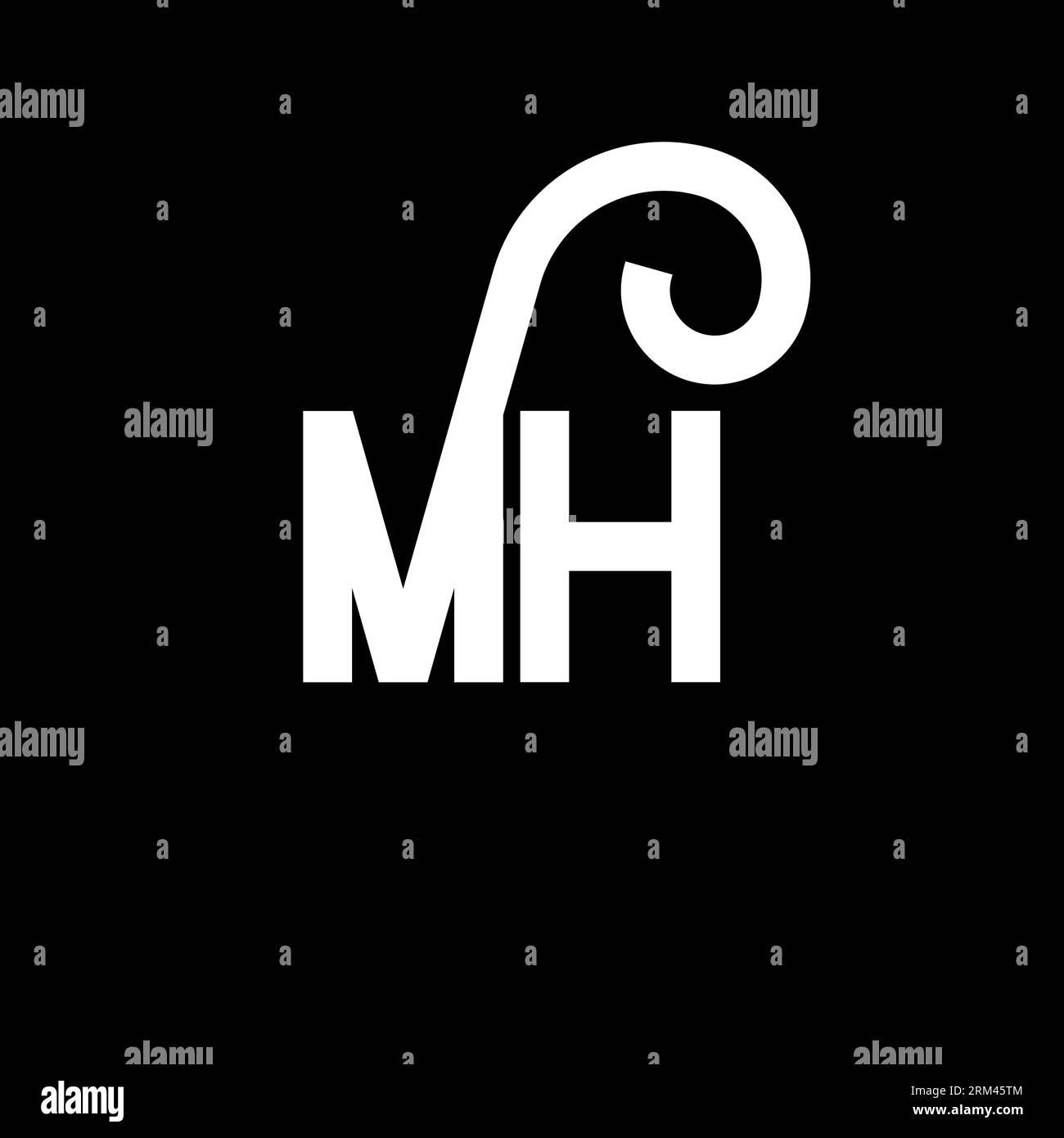 MH Letter Logo Design. Initial letters MH logo icon. Abstract letter MH ...