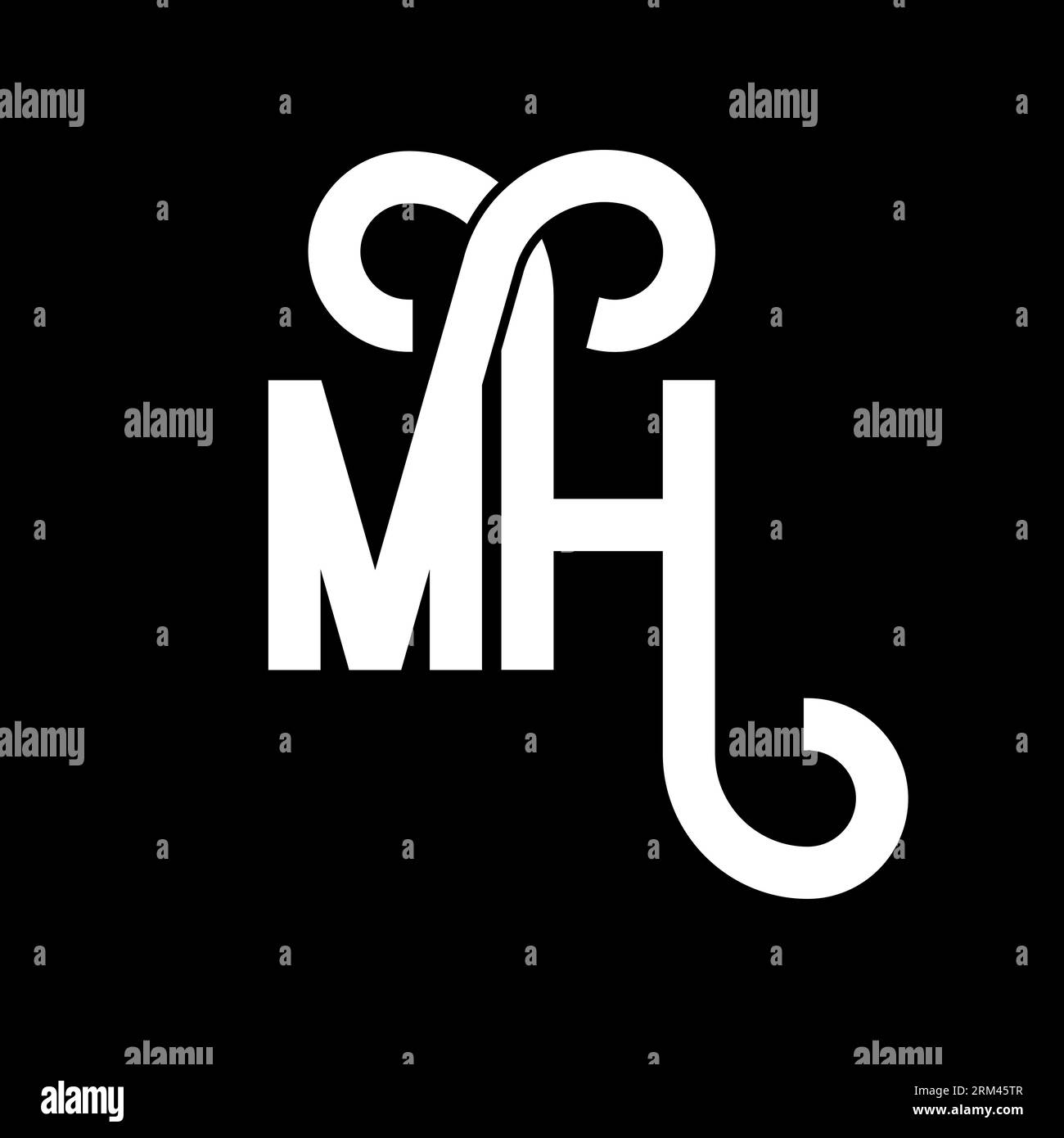 MH Letter Logo Design. Initial letters MH logo icon. Abstract letter MH ...