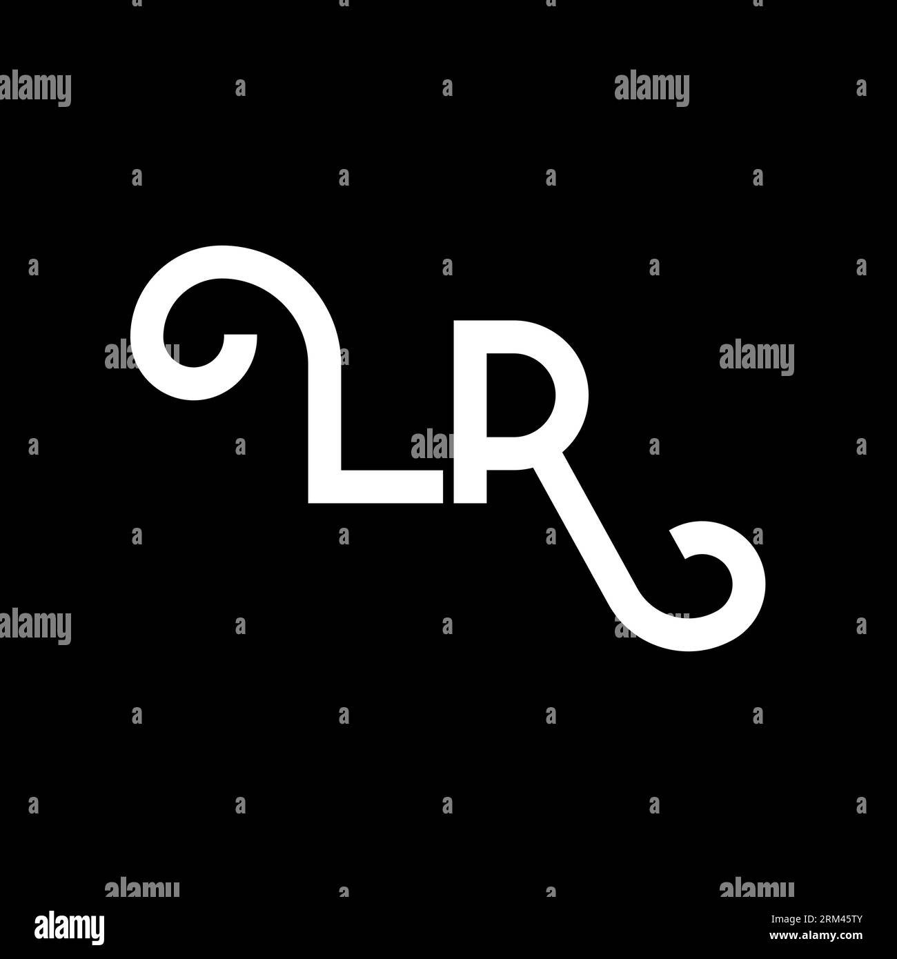 LR Letter Logo Design. Initial letters LR logo icon. Abstract letter LR ...