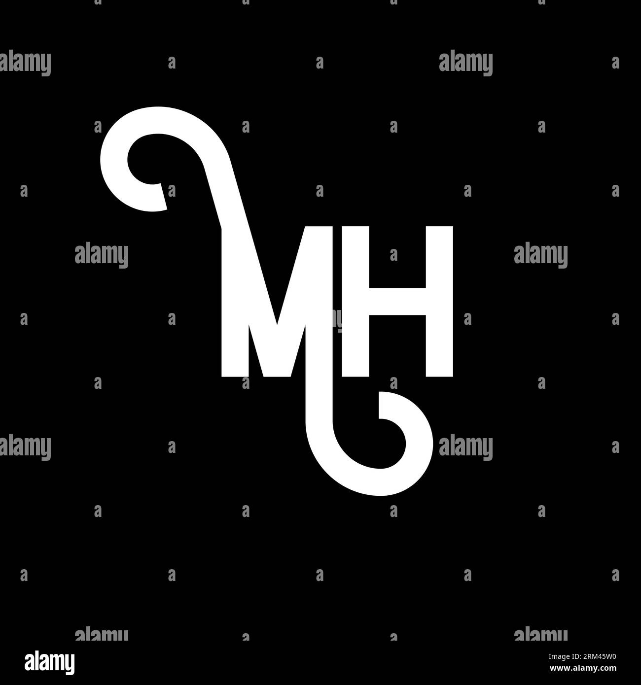 MH Letter Logo Design. Initial letters MH logo icon. Abstract letter MH ...