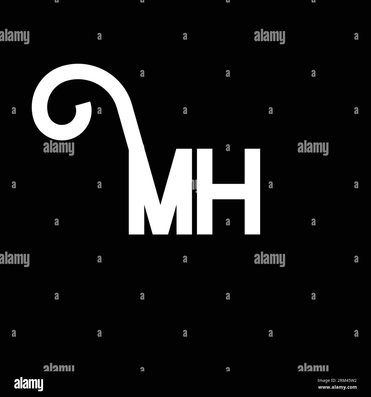 MH Letter Logo Design. Initial letters MH logo icon. Abstract letter MH ...