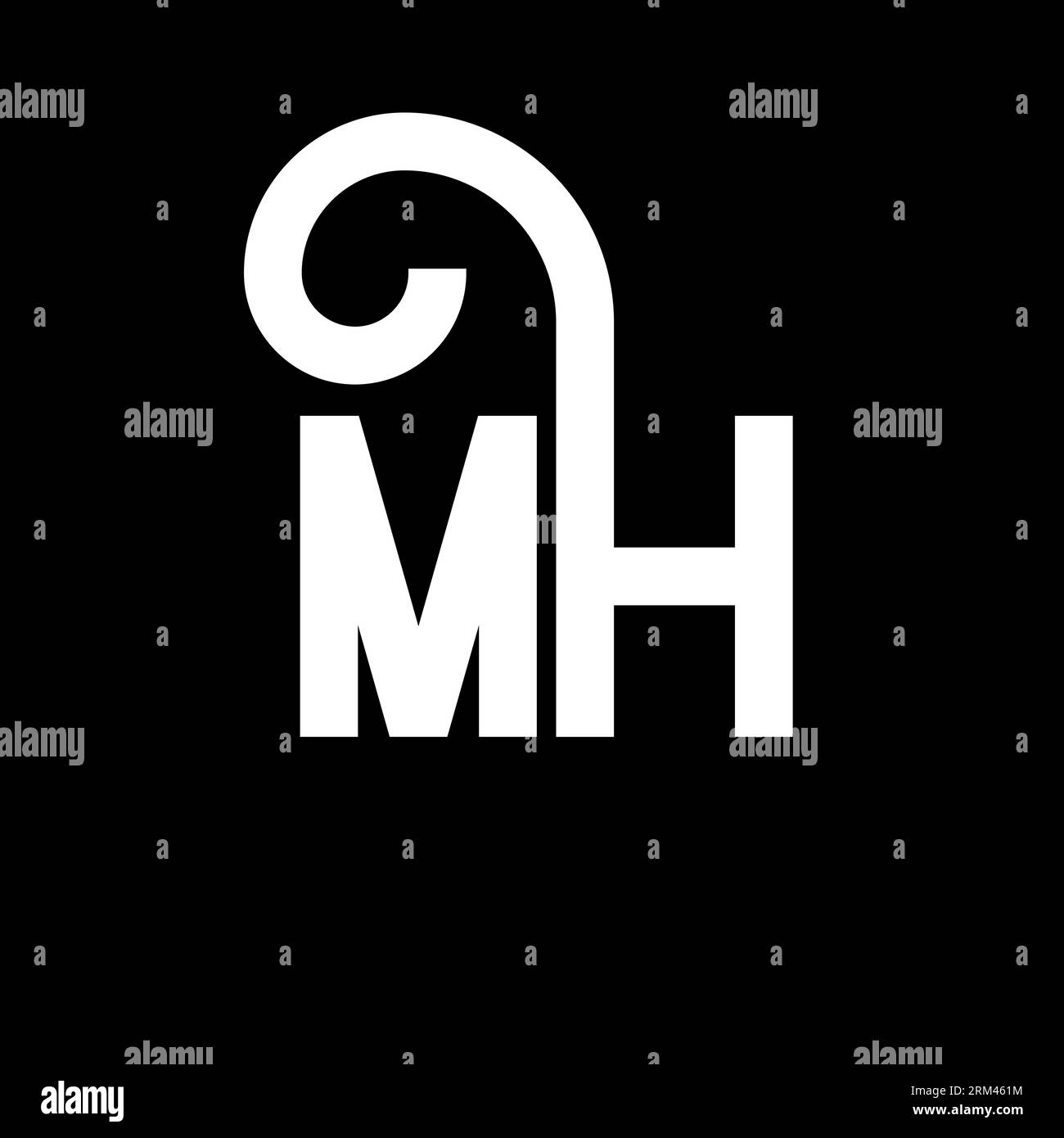 MH Letter Logo Design. Initial letters MH logo icon. Abstract letter MH ...