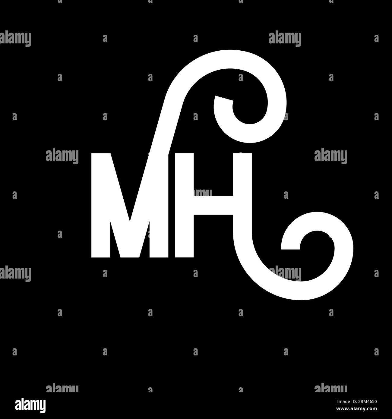 MH Letter Logo Design. Initial letters MH logo icon. Abstract letter MH ...