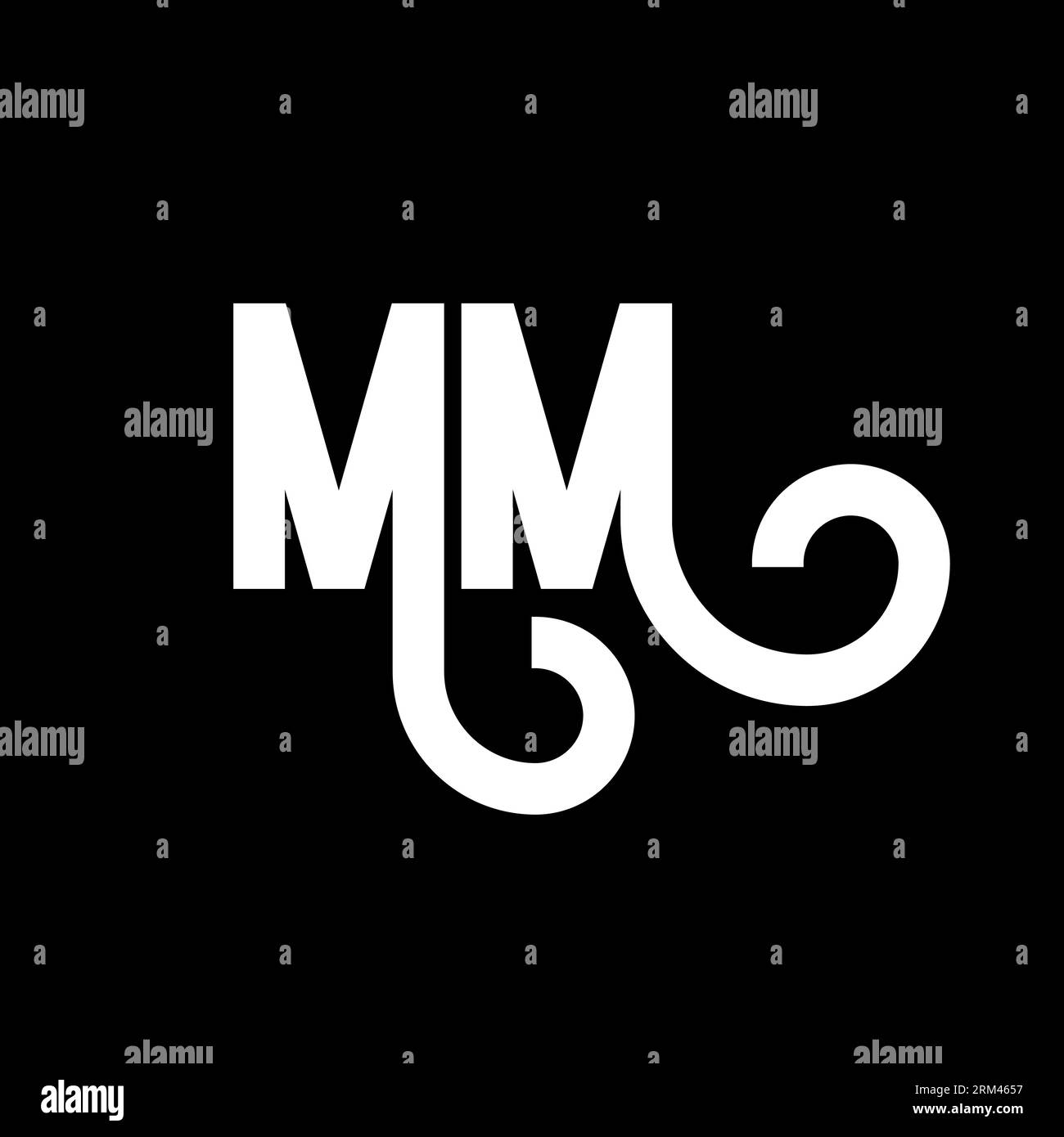MM Letter Logo Design. Initial letters MM logo icon. Abstract letter MM ...