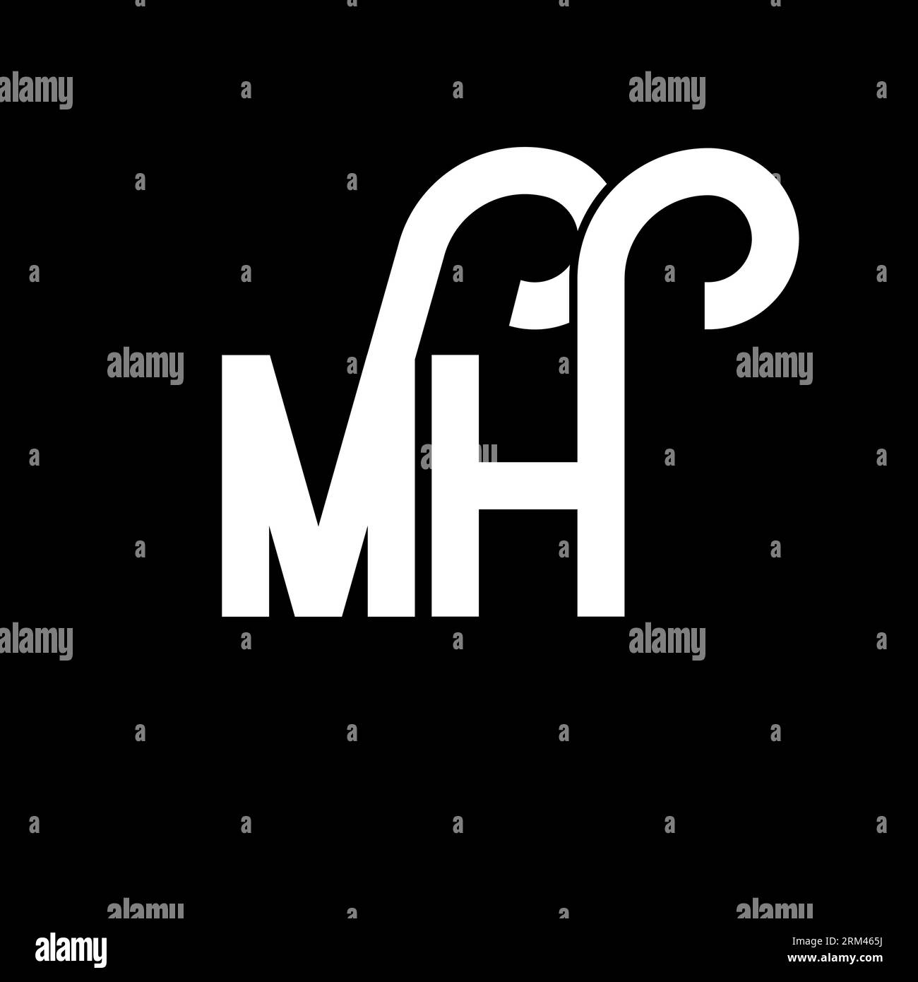 MH Letter Logo Design. Initial letters MH logo icon. Abstract letter MH ...