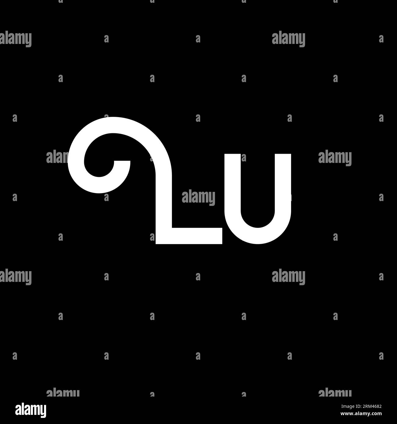 LU Letter Logo Design. Initial letters LU logo icon. Abstract letter LU ...