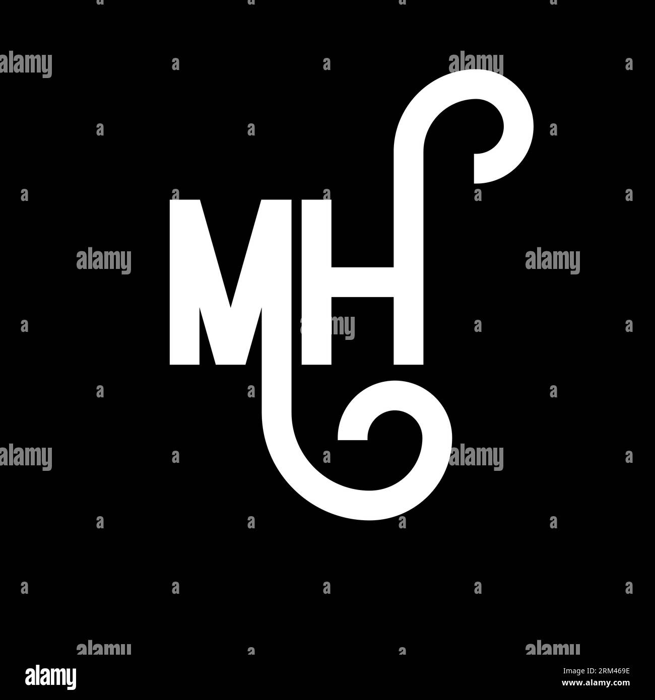 MH Letter Logo Design. Initial letters MH logo icon. Abstract letter MH ...