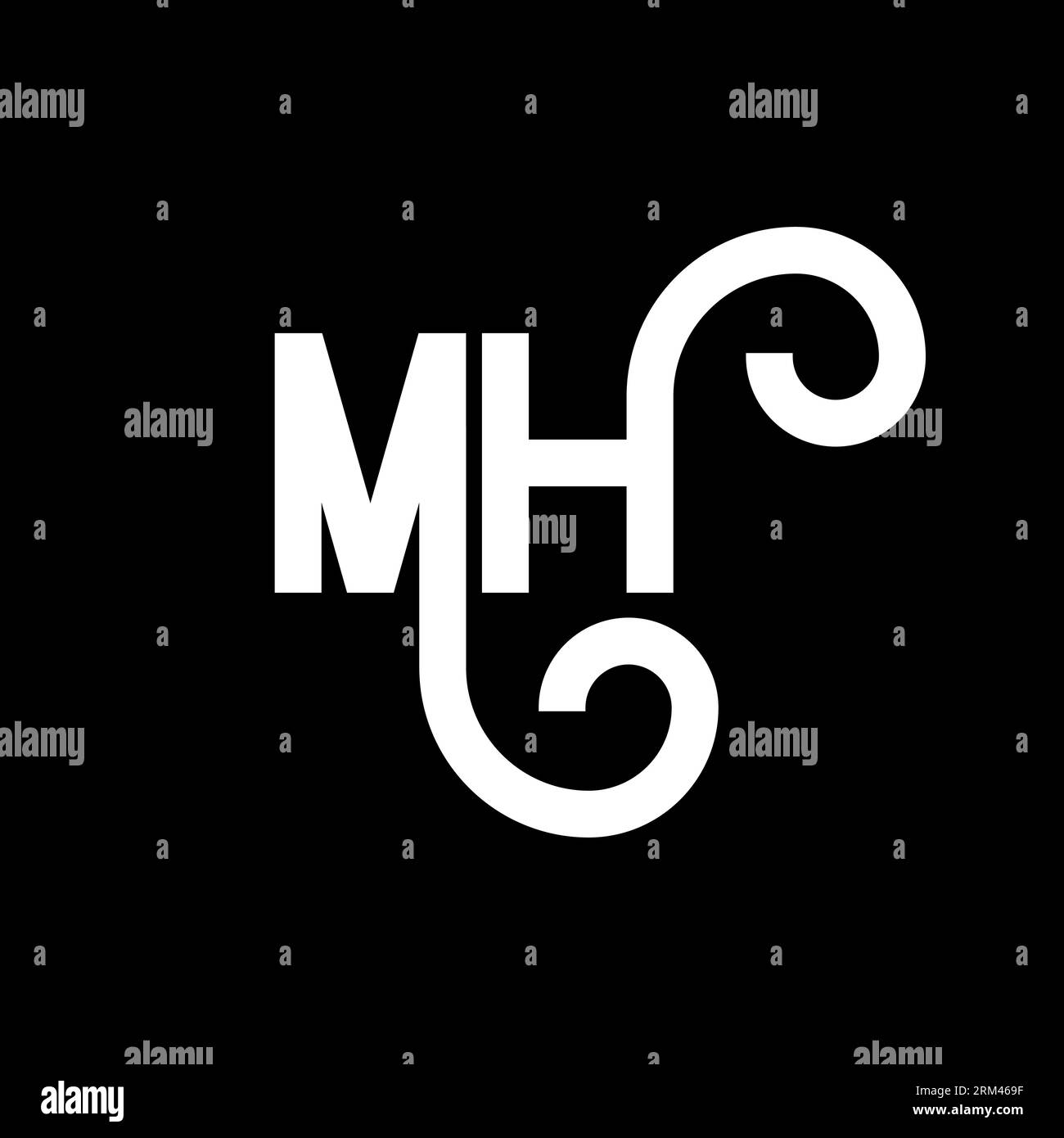 MH Letter Logo Design. Initial letters MH logo icon. Abstract letter MH ...
