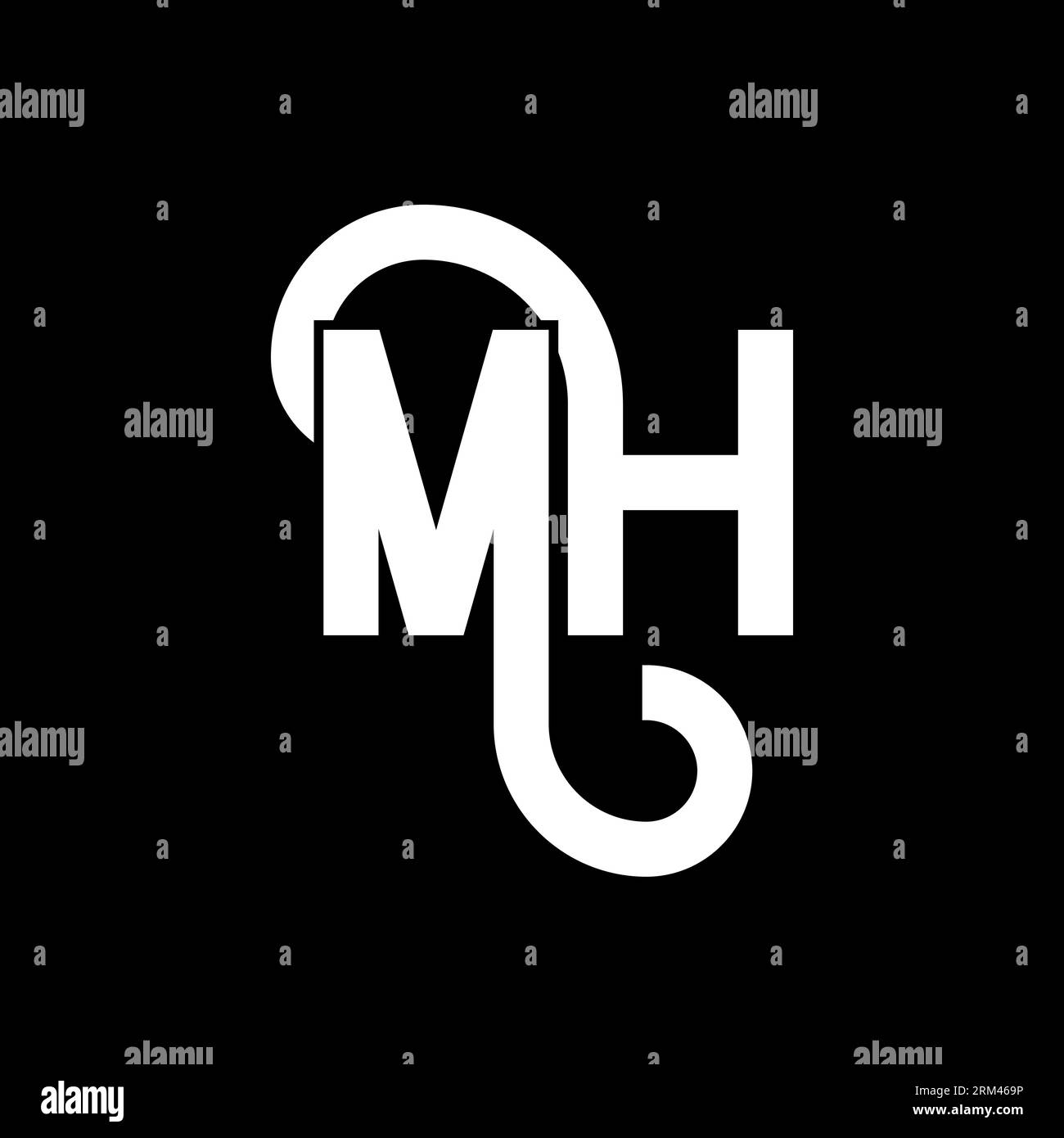 MH Letter Logo Design. Initial letters MH logo icon. Abstract letter MH ...