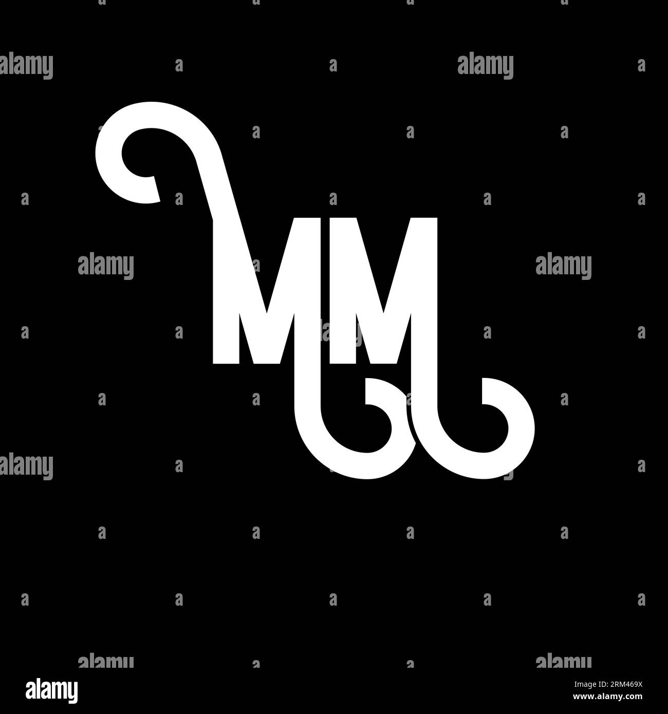 MM Letter Logo Design. Initial letters MM logo icon. Abstract letter MM ...