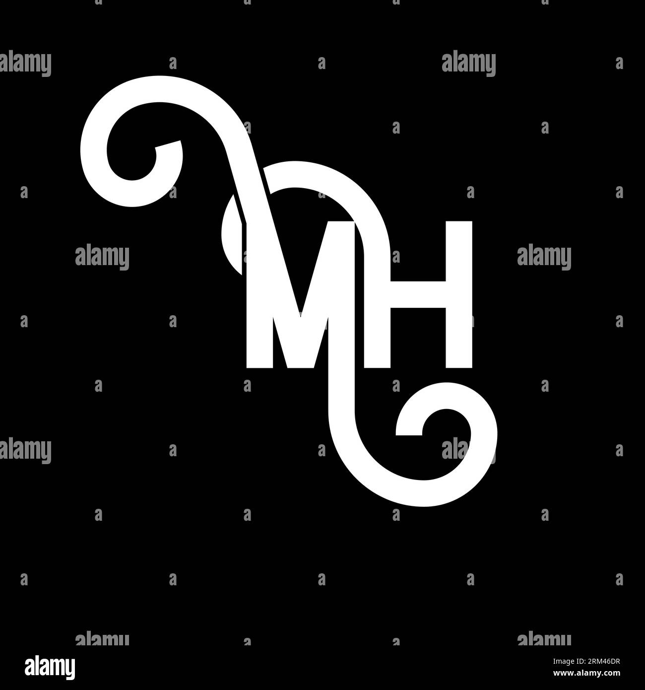 MH Letter Logo Design. Initial letters MH logo icon. Abstract letter MH ...