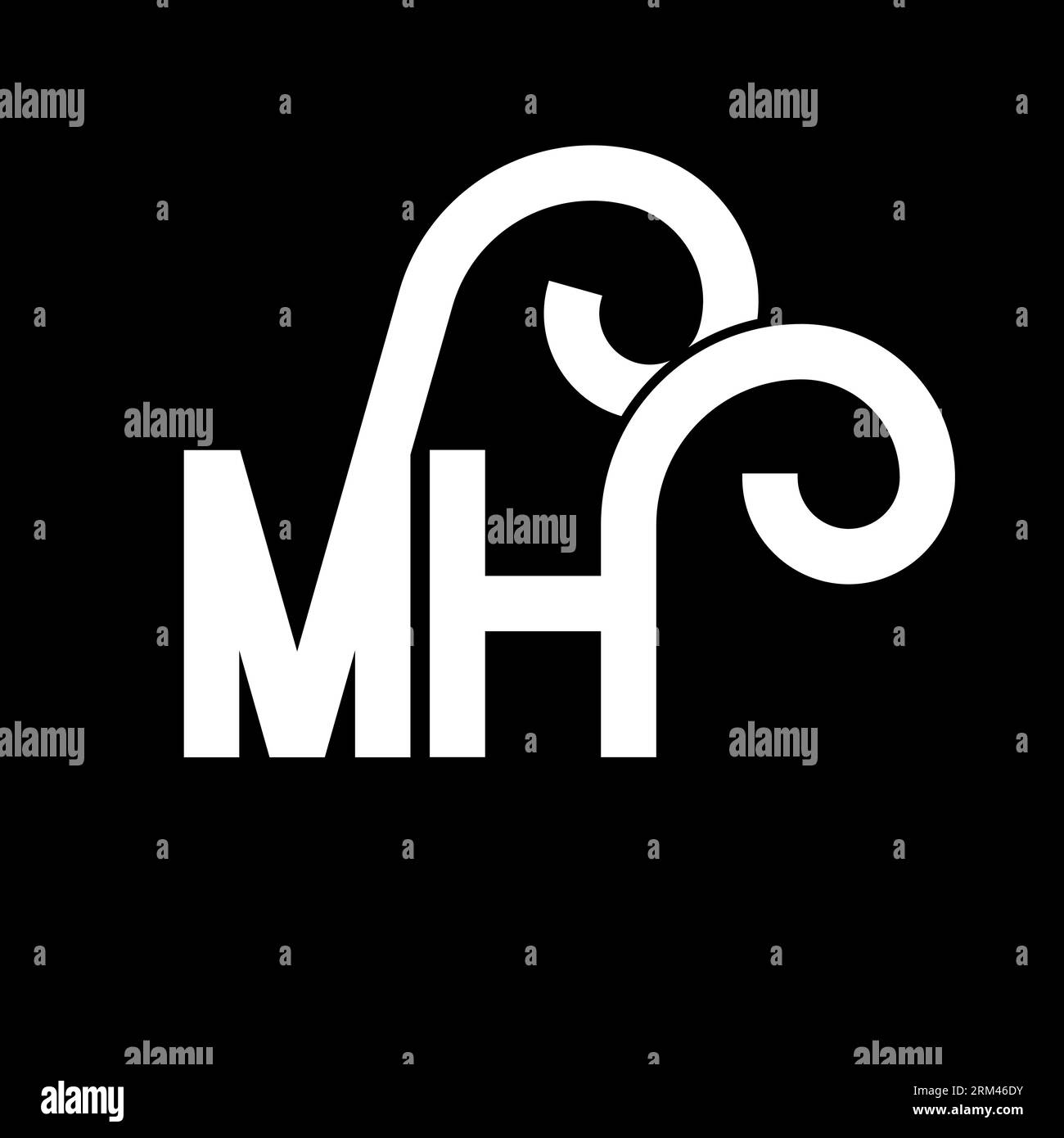 MH Letter Logo Design. Initial letters MH logo icon. Abstract letter MH ...