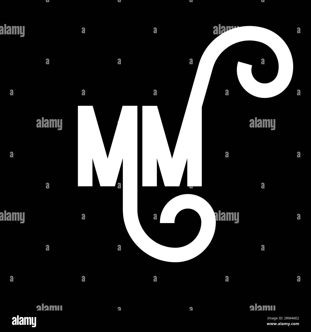 MM Letter Logo Design. Initial letters MM logo icon. Abstract letter MM ...