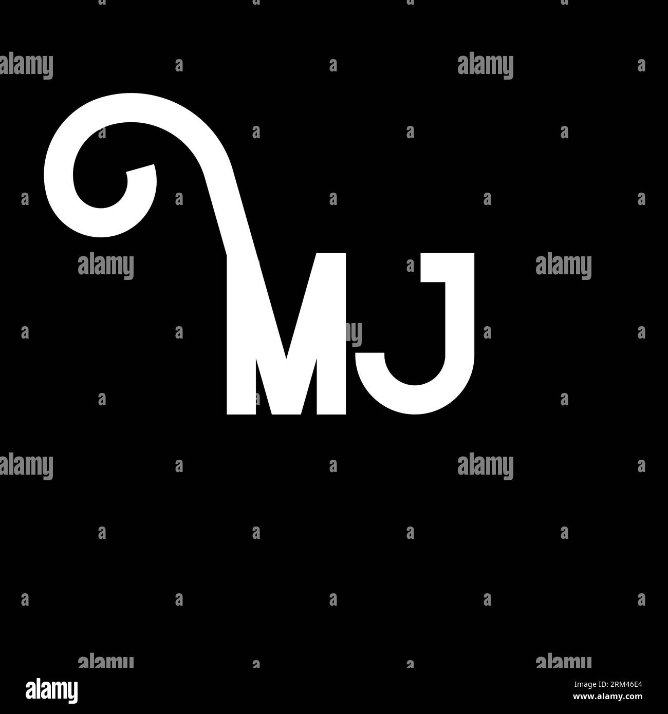 MJ Letter Logo Design. Initial letters MJ logo icon. Abstract letter MJ ...