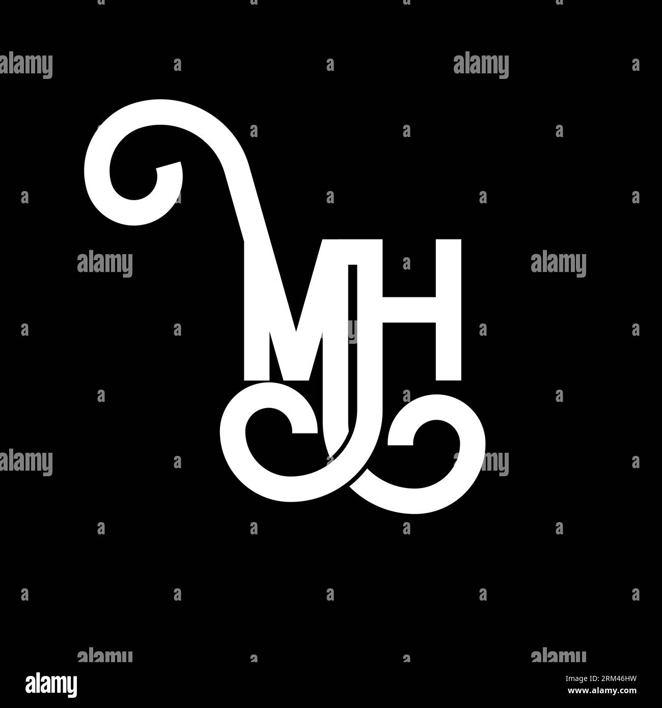 MH Letter Logo Design. Initial letters MH logo icon. Abstract letter MH ...