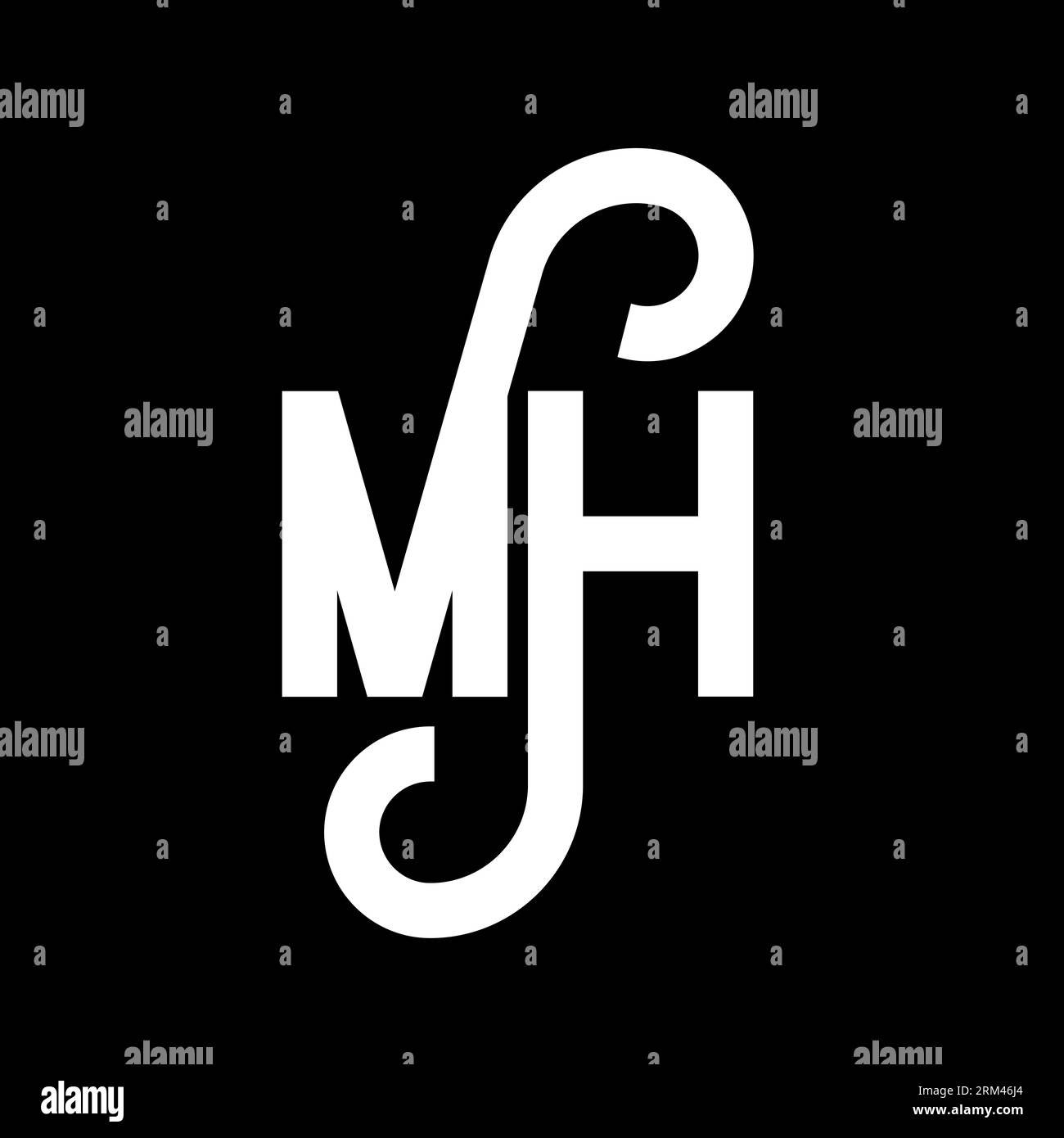 MH Letter Logo Design. Initial letters MH logo icon. Abstract letter MH ...