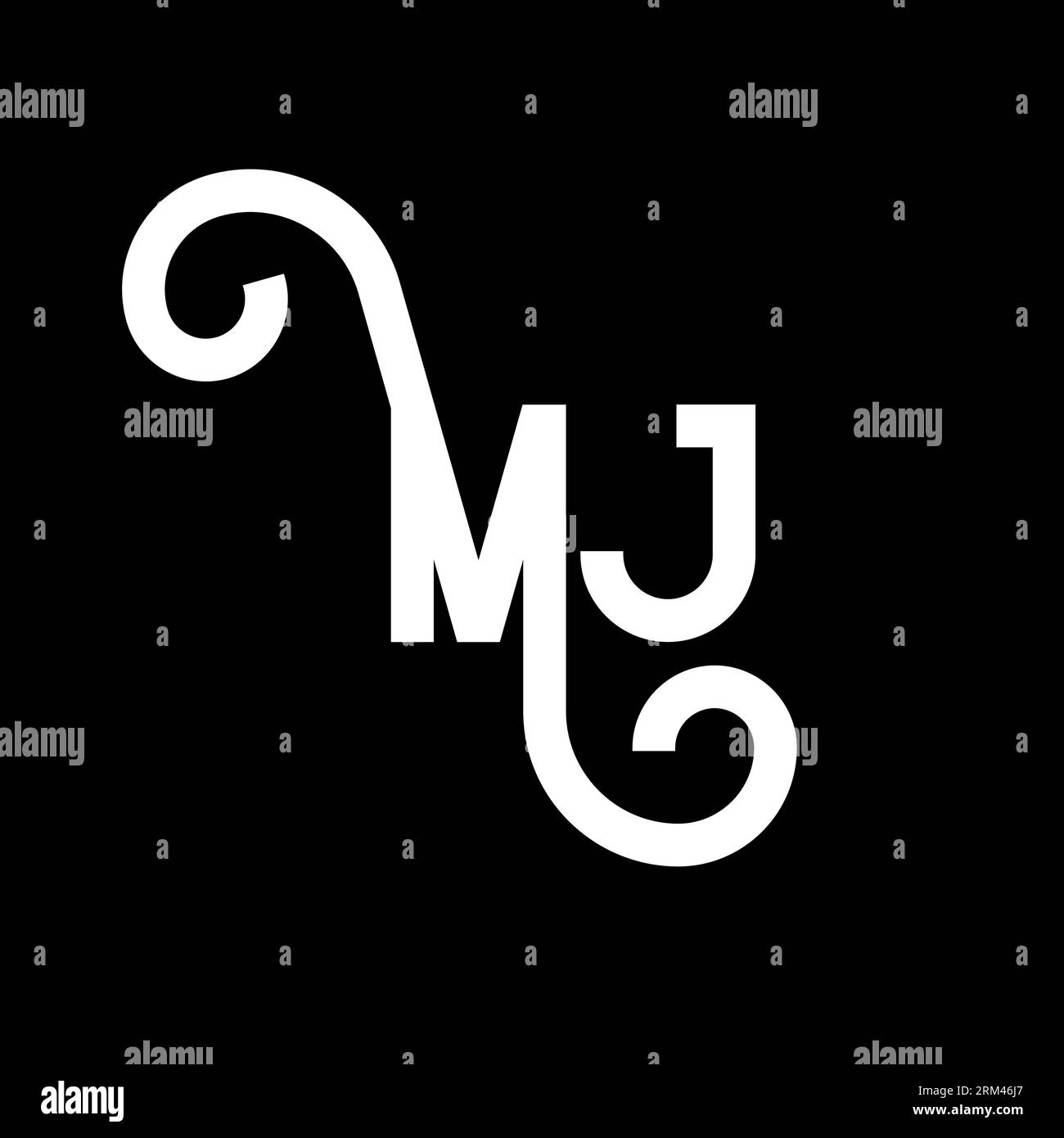 MJ Letter Logo Design. Initial letters MJ logo icon. Abstract letter MJ ...