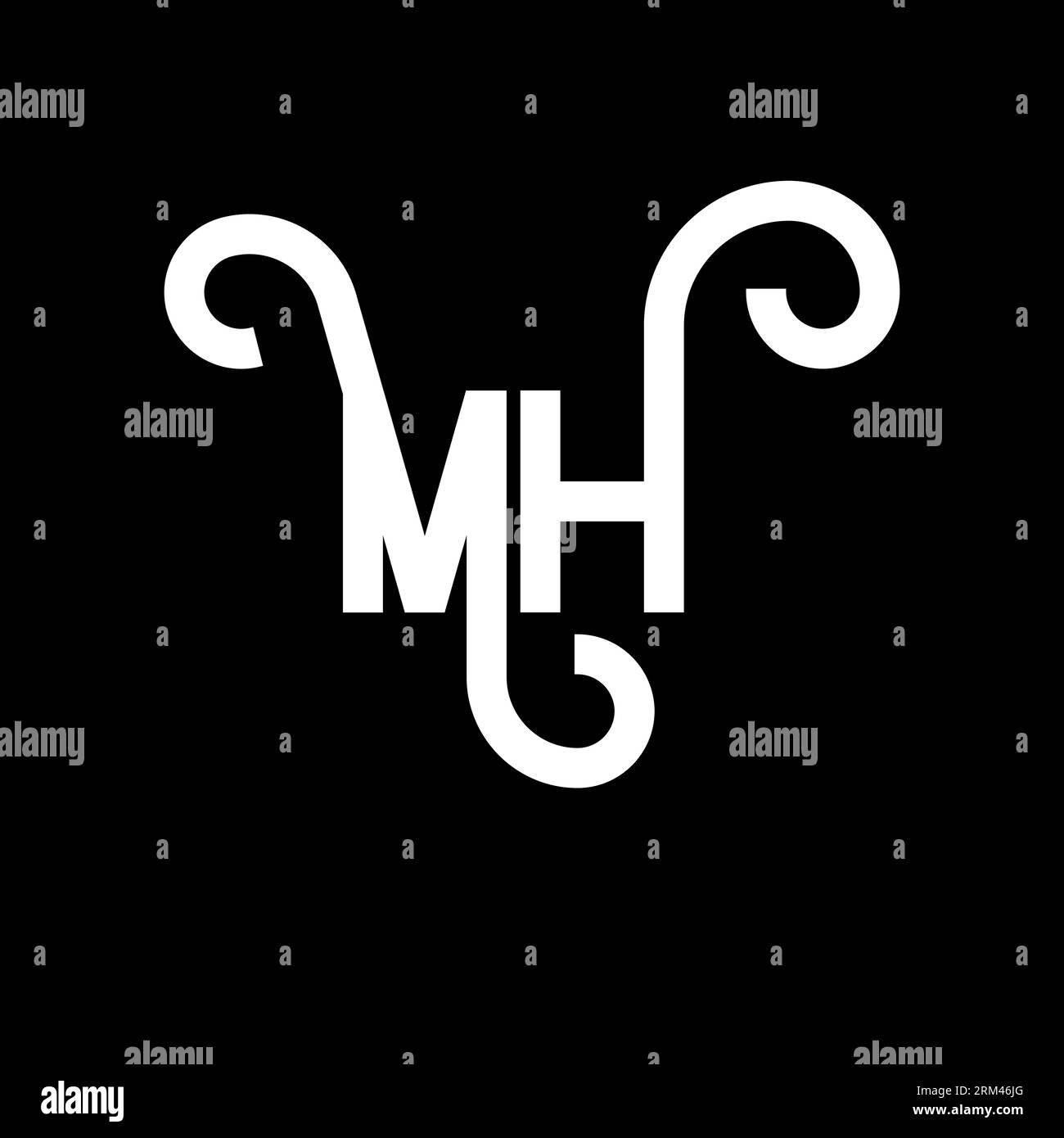 MH Letter Logo Design. Initial letters MH logo icon. Abstract letter MH ...